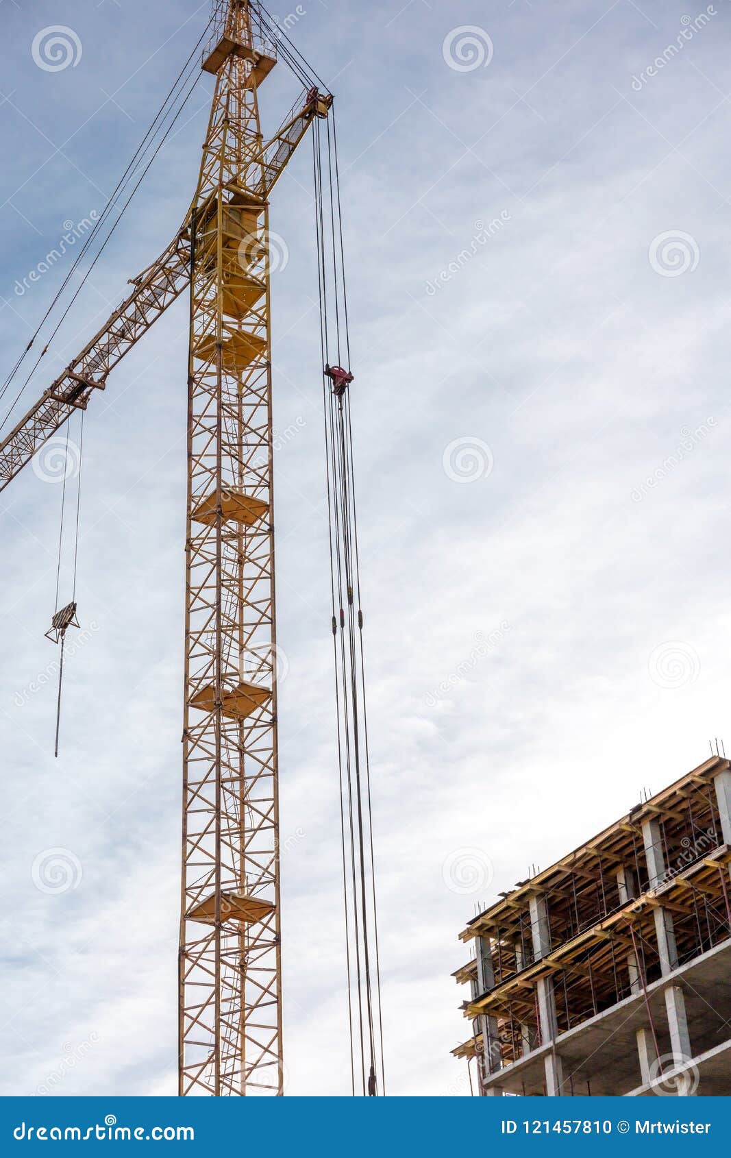 Construction Crane and High-rise Building Under Construction Stock ...