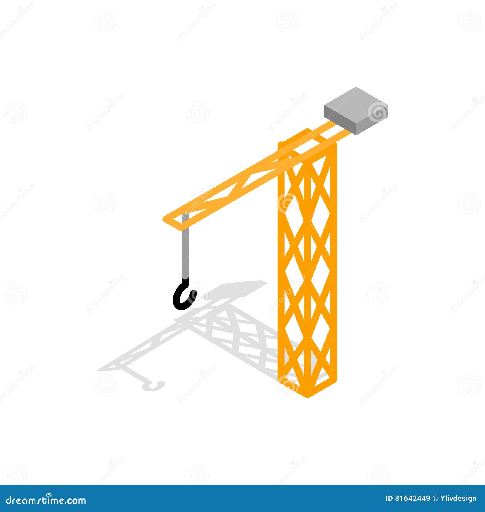 Construction Crane Icon, Isometric 3d Style Stock Vector - Illustration ...