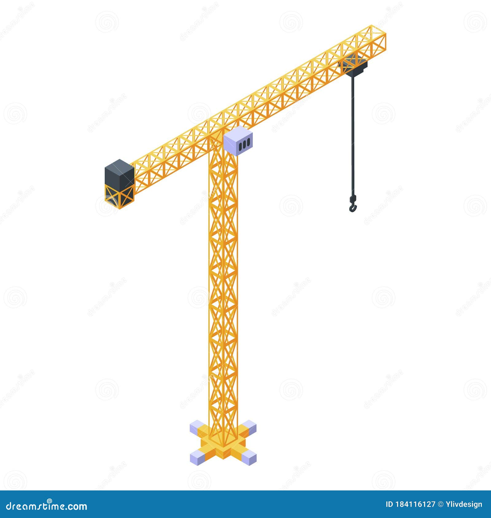 Construction Crane Icon, Isometric Style Stock Vector - Illustration of ...