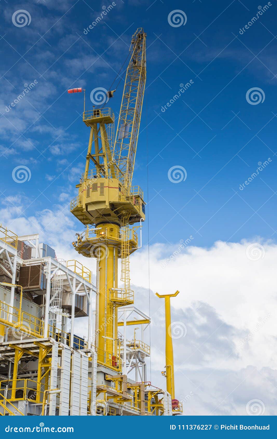Construction Crane Loading Cargo between Oil and Gascentral Processing ...