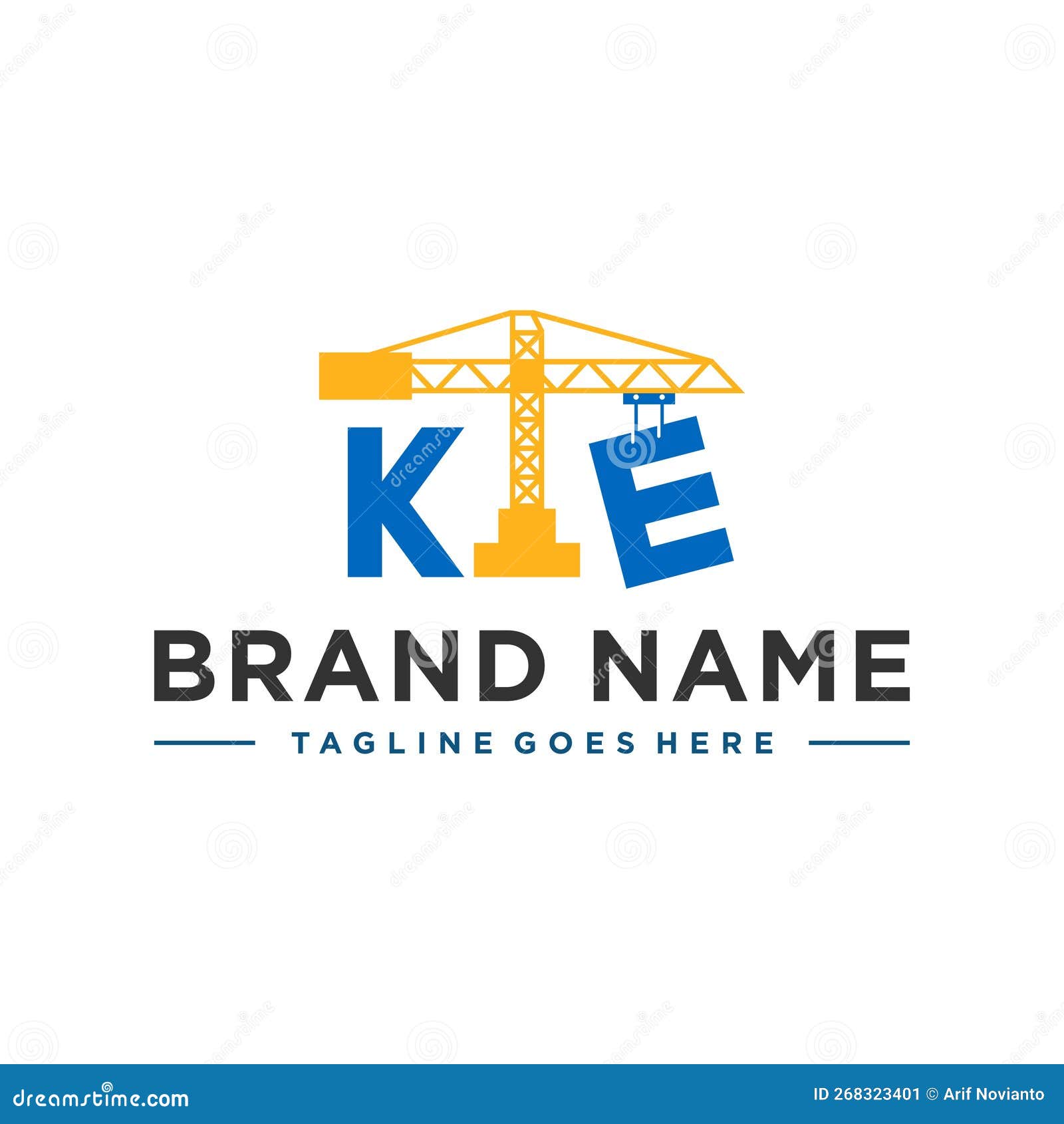 Construction Crane Logo with Letter KT Stock Vector - Illustration of ...