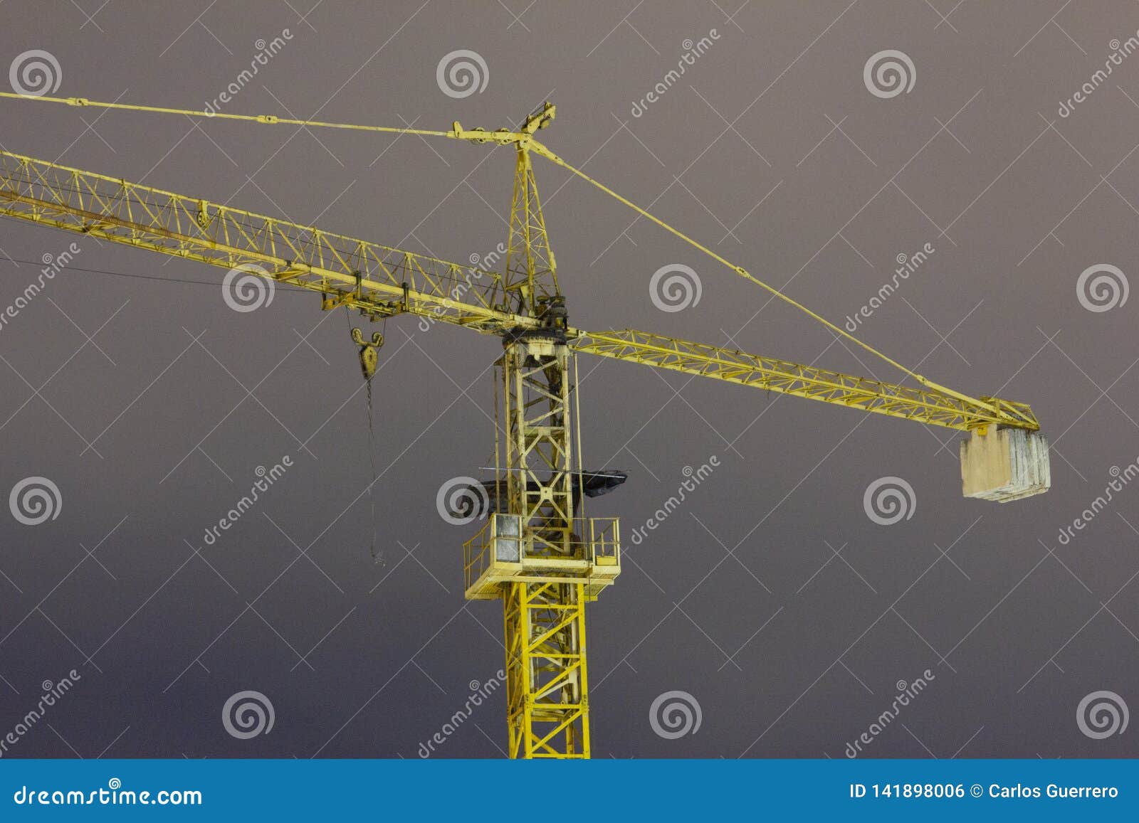 Construction Crane in the Night Stock Photo - Image of standing ...