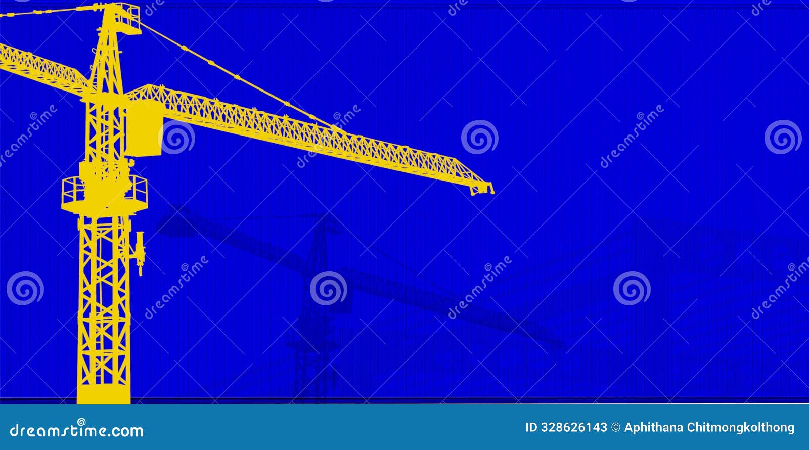 Construction Crane with Shadow on Blue Pattern Stock Illustration ...