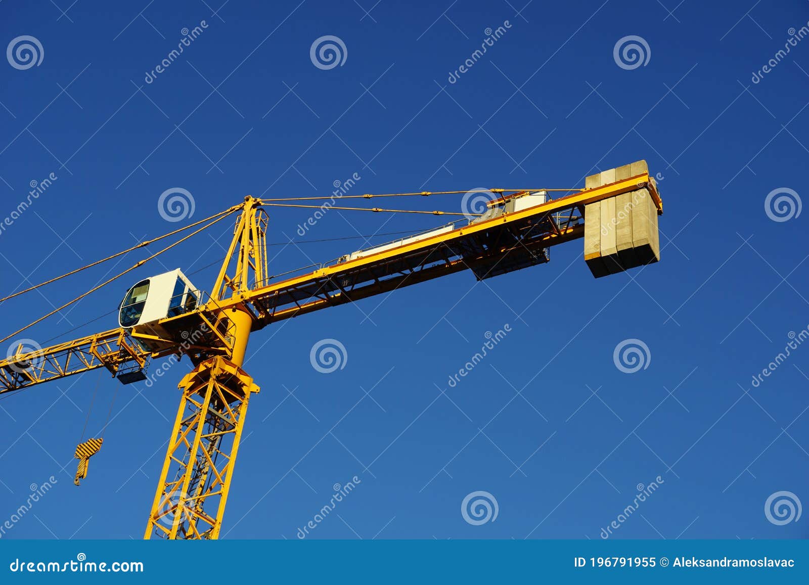 Construction Crane on the Construction Site, Bottom View Stock Image ...