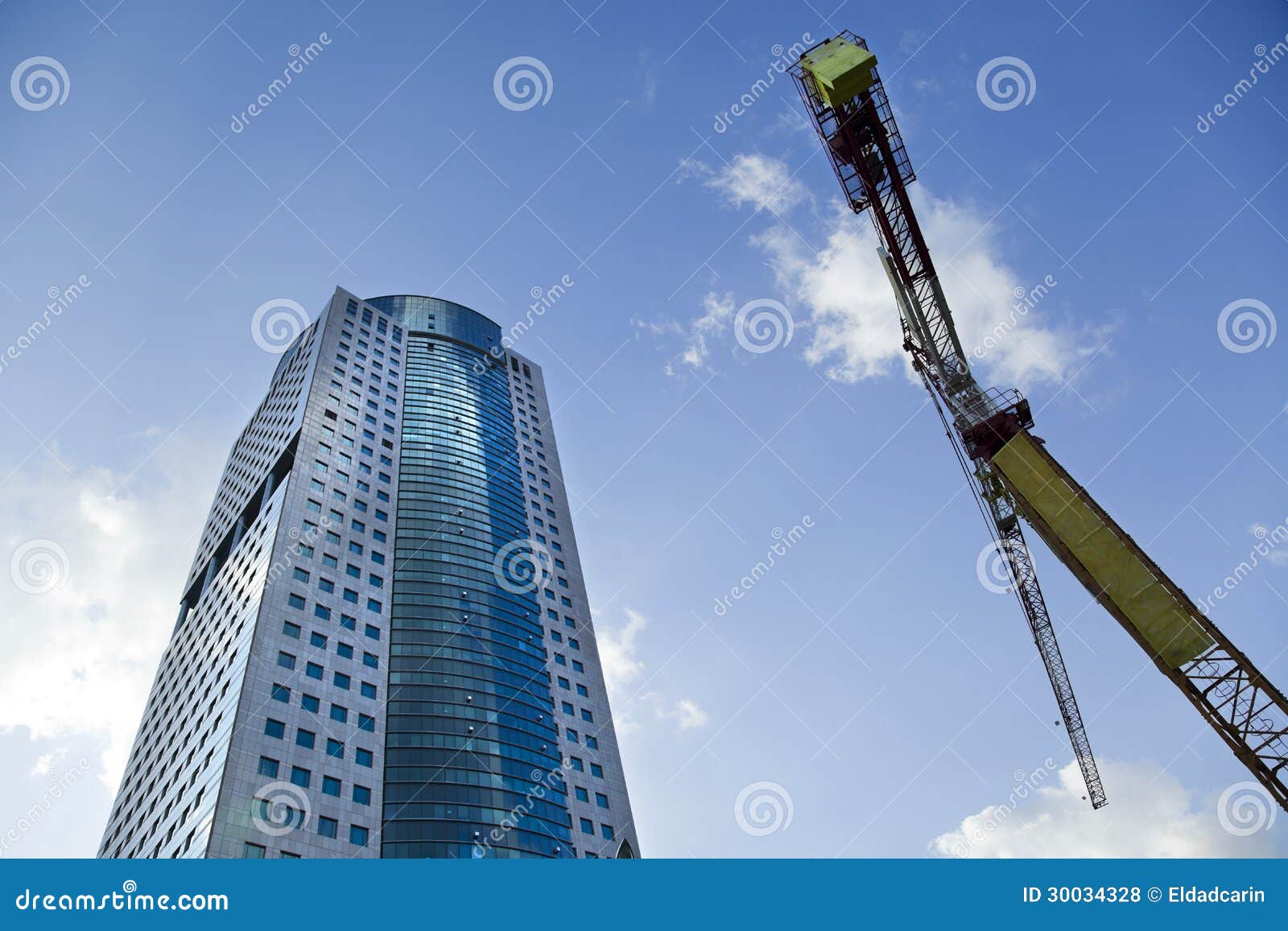 Skyscraper & Crane stock photo. Image of blue, development - 30034328