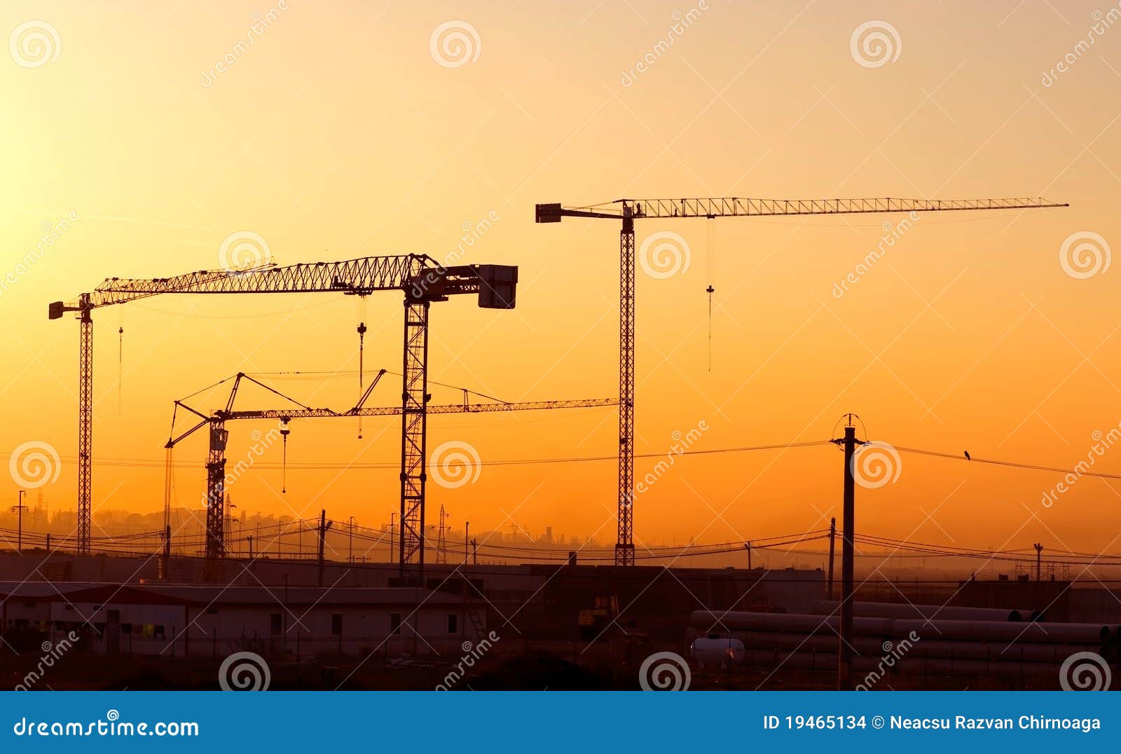Construction Crane on Sunset Stock Photo - Image of evening, dusk: 19465134