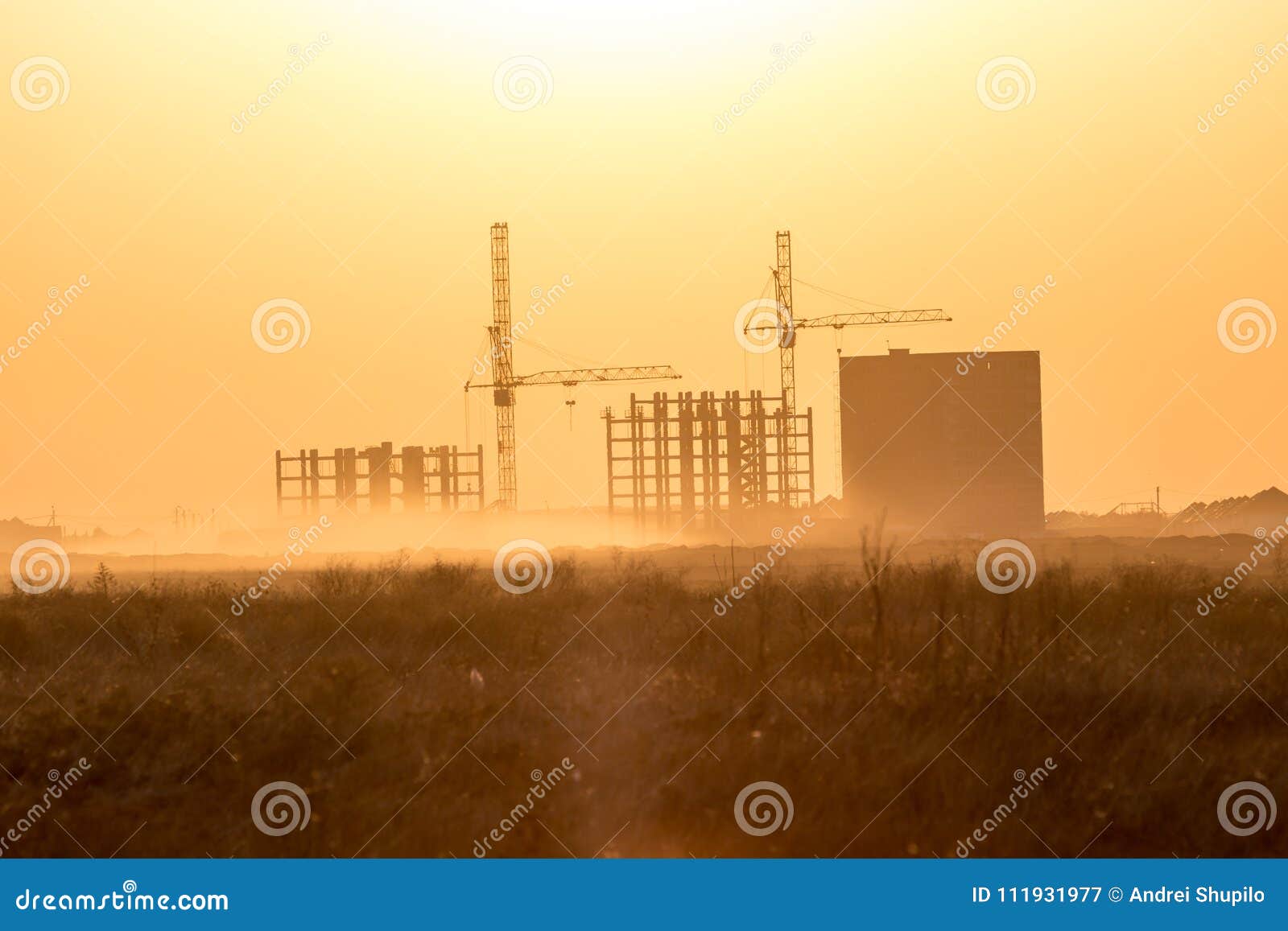 Construction Crane at Sunset Stock Image - Image of urban, outdoor ...