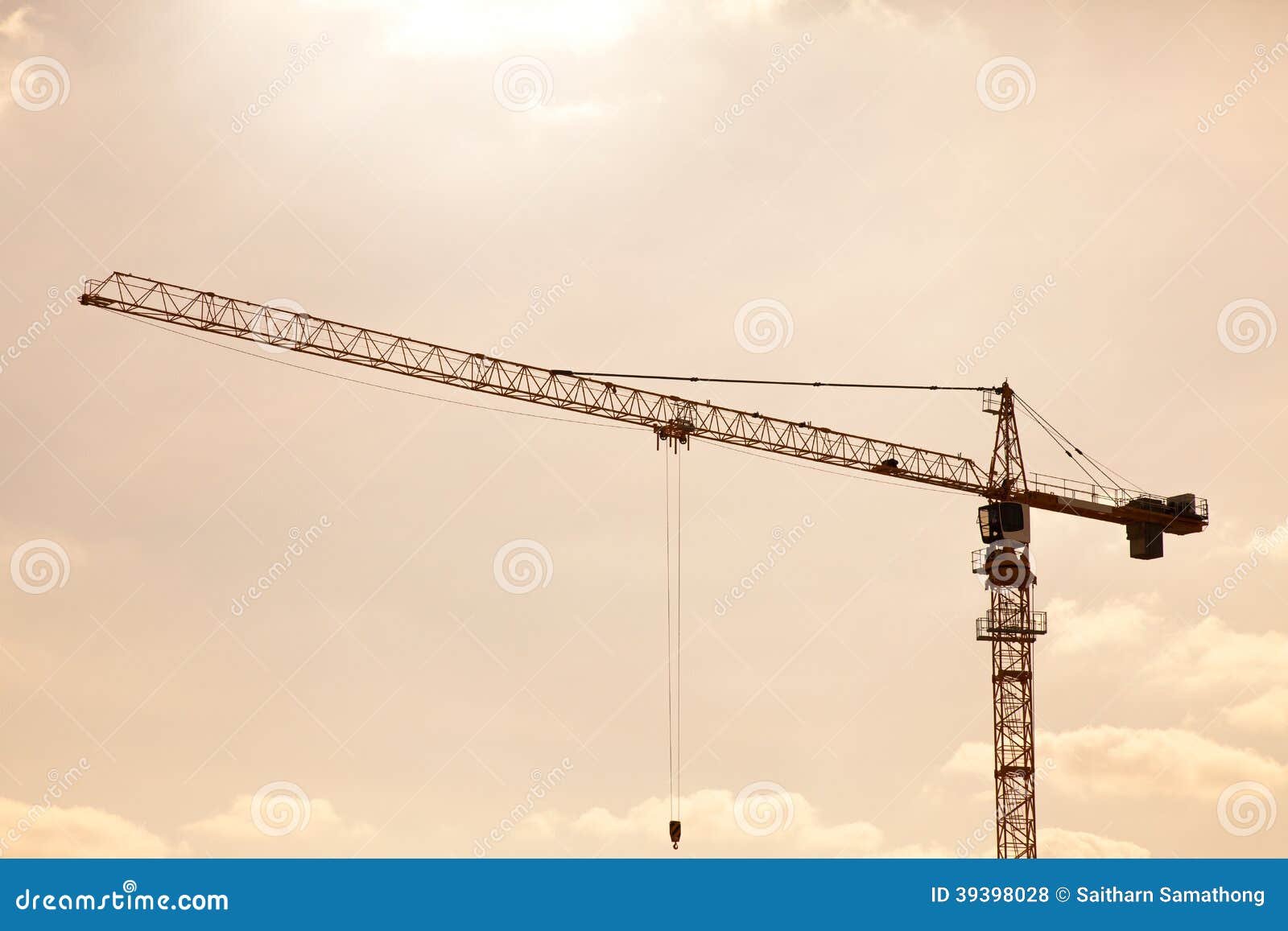 The Construction Crane on Sunset Stock Photo - Image of estate, color ...