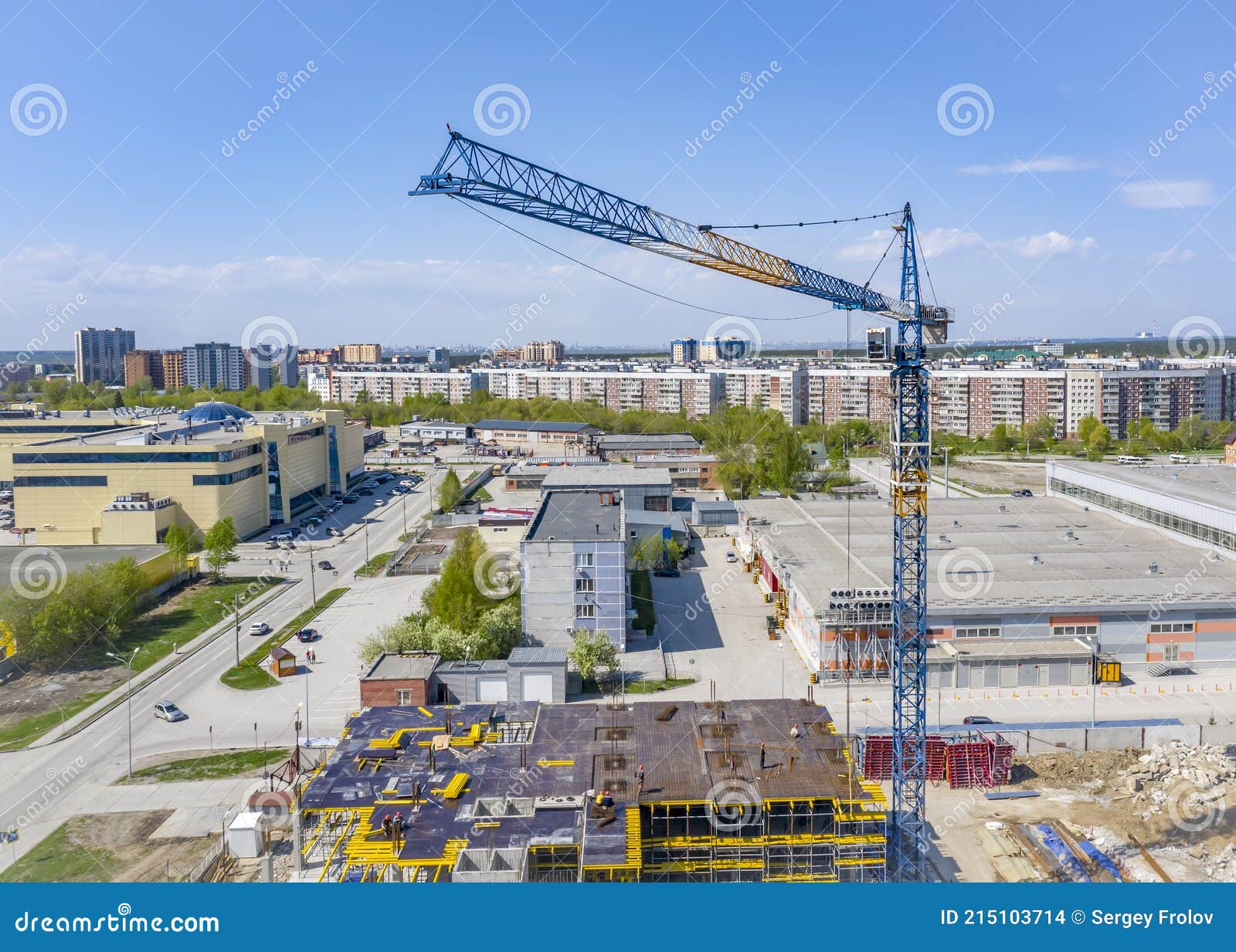 Construction Crane, View from the Level of the Crane Cabin Stock Photo ...