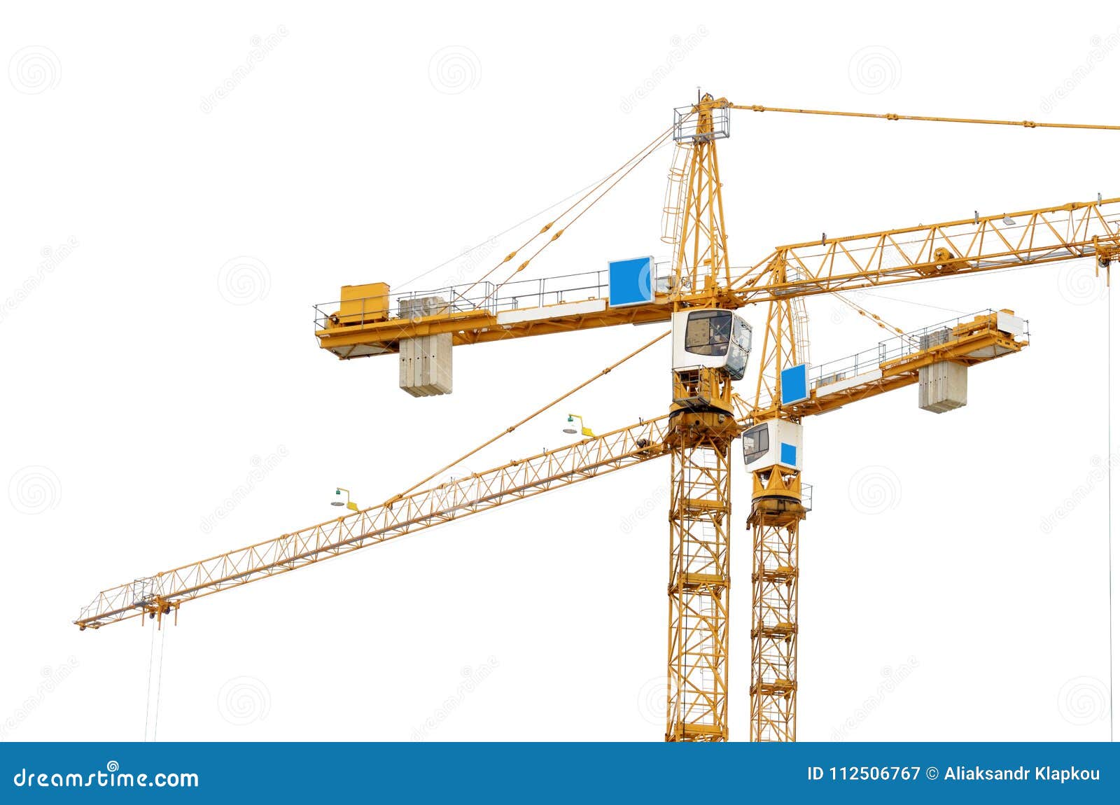 Construction Crane on White Background. Stock Image - Image of large ...