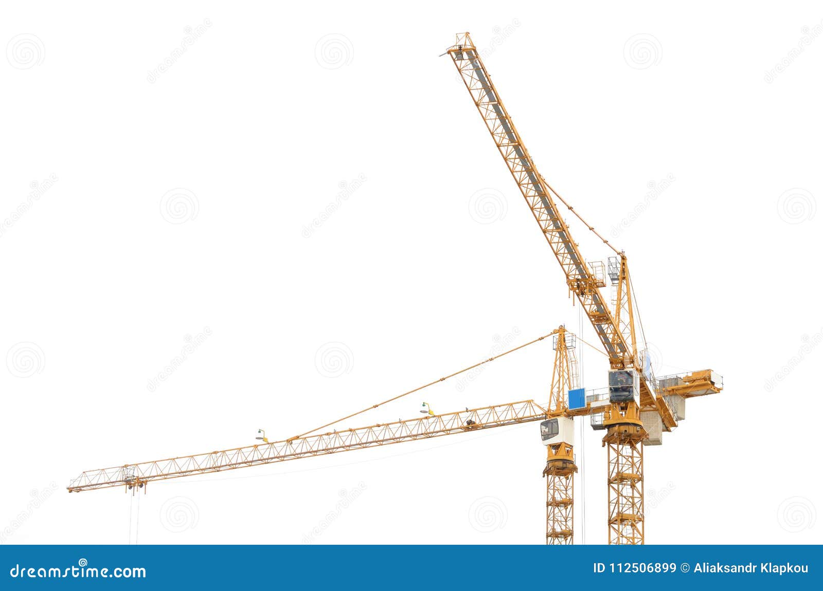 Construction Crane on White Background. Stock Image - Image of steel ...