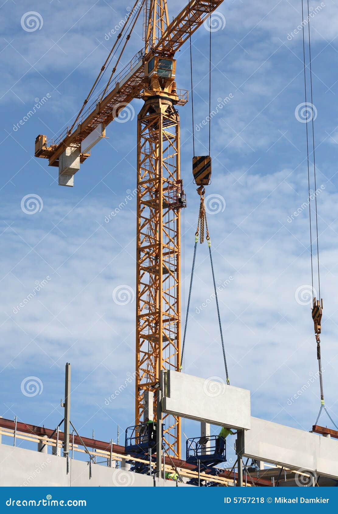 Construction Cranes in Action Stock Photo - Image of heavy, strength ...