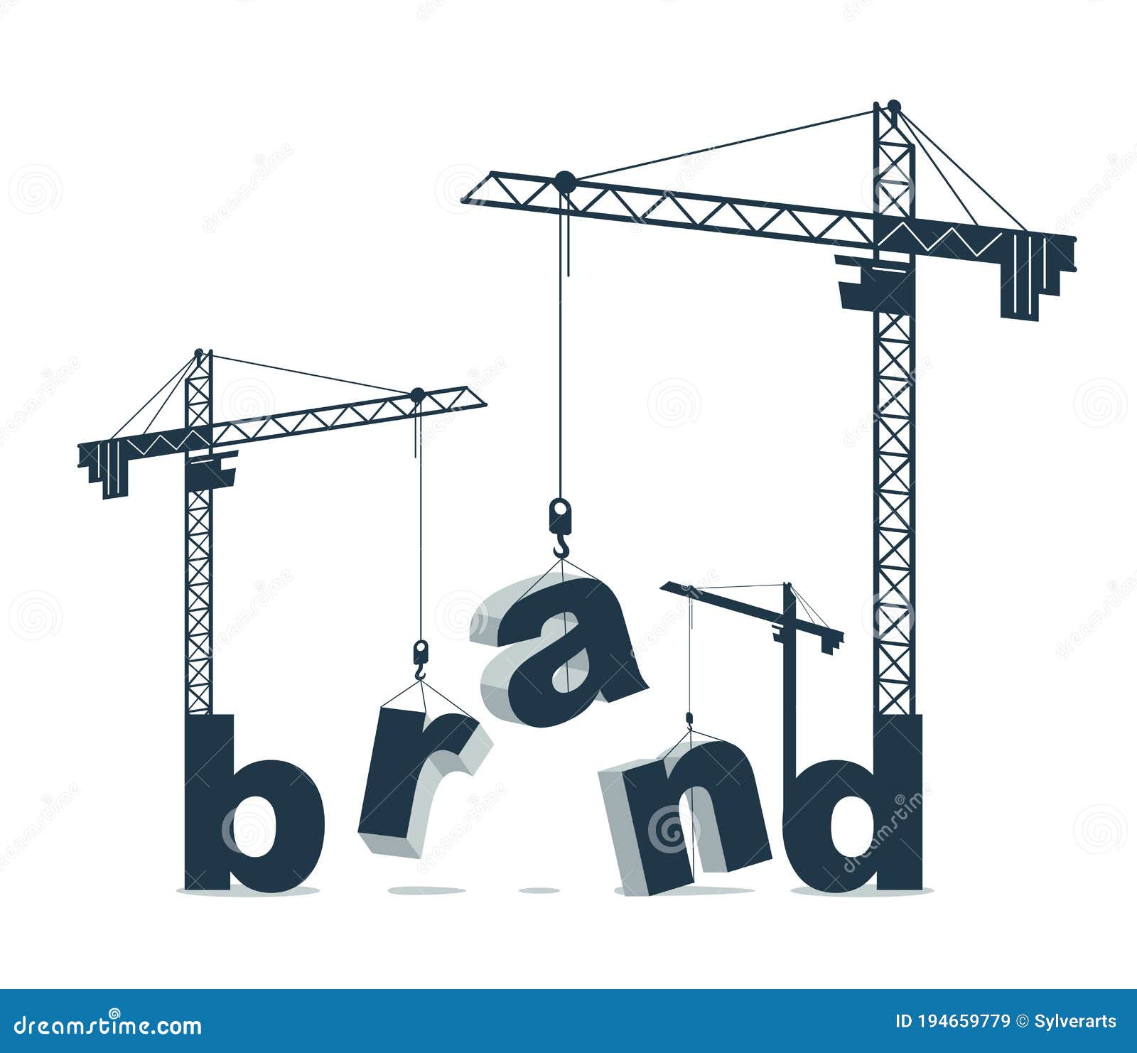 Construction Cranes Build Brand Word Vector Concept Design, Conceptual ...