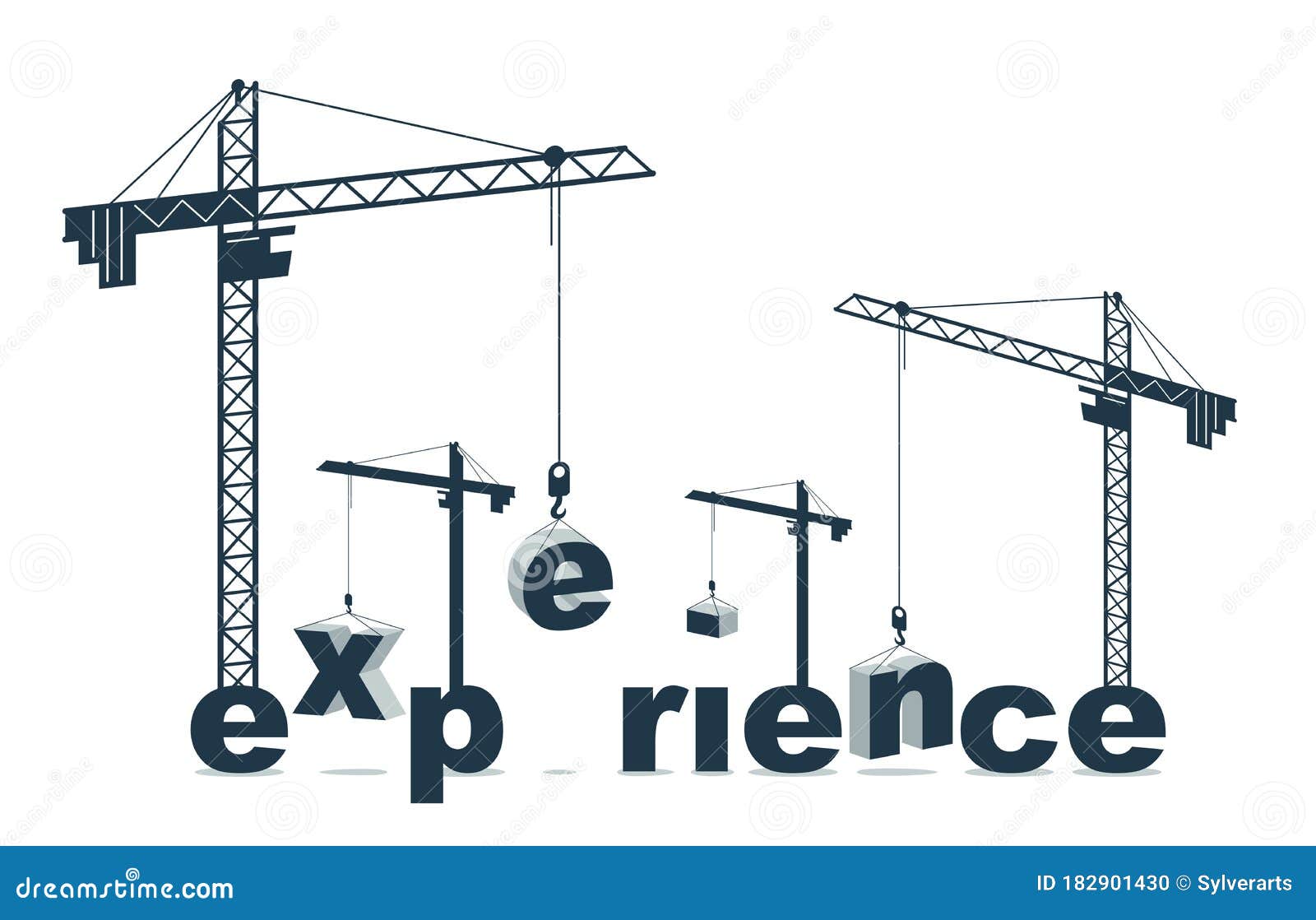 Construction Cranes Builds Experience Word Vector Concept Design ...