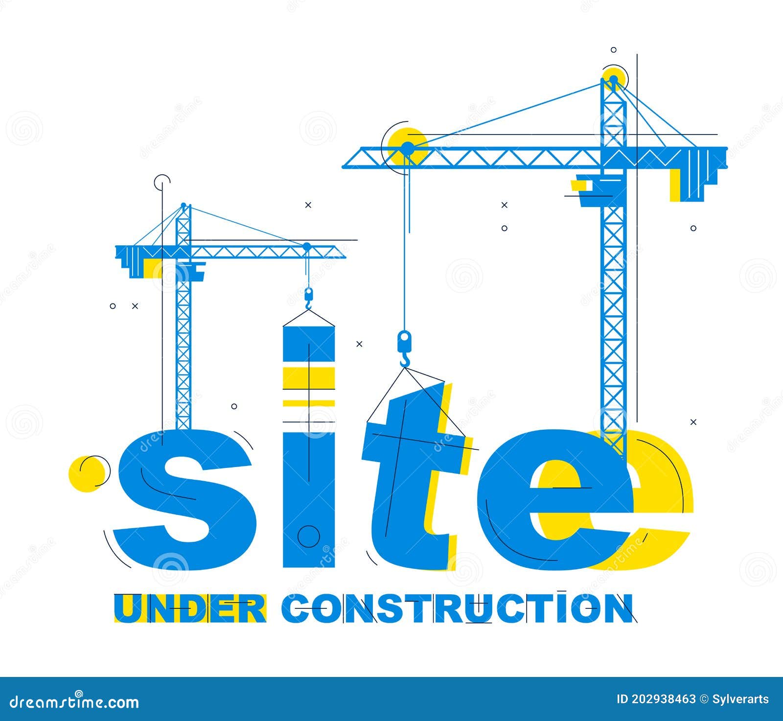 Construction Cranes Builds Site Word Vector Concept Design, Conceptual ...