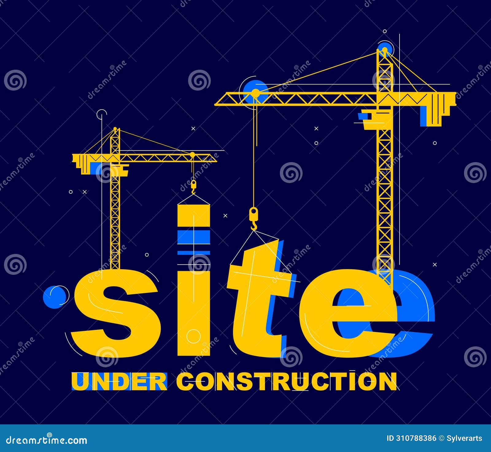Construction Cranes Builds Site Word Vector Concept Design, Conceptual ...