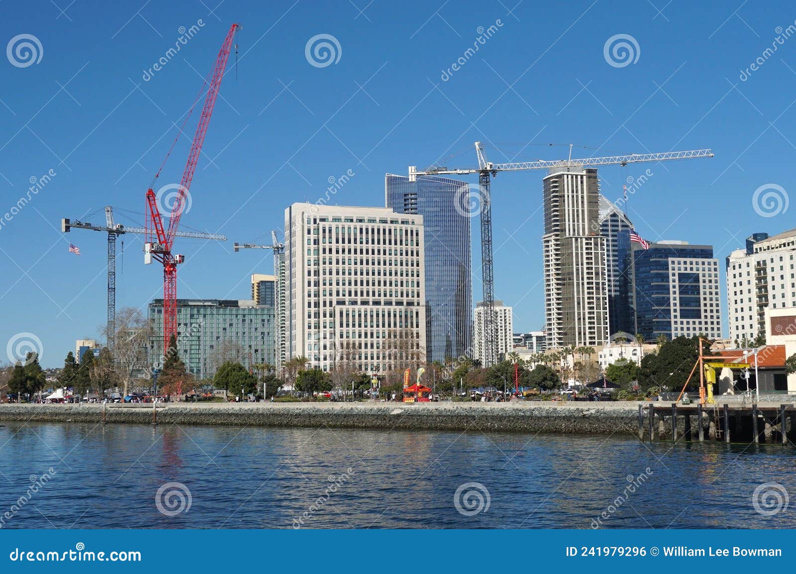 Construction Cranes Downtown San Diego Stock Photo - Image of city ...