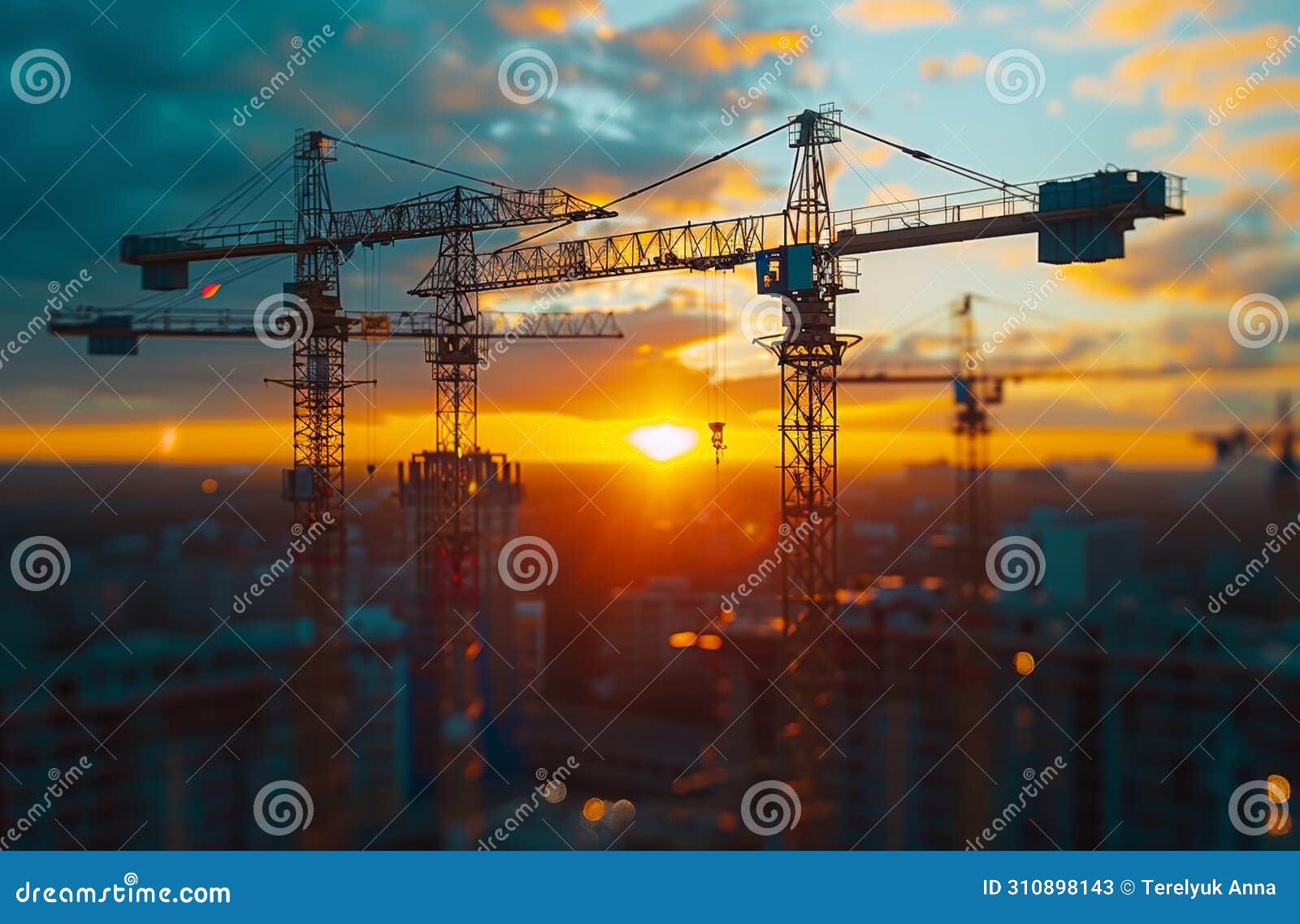 Construction Cranes and High-rise Buildings in the Background of the ...