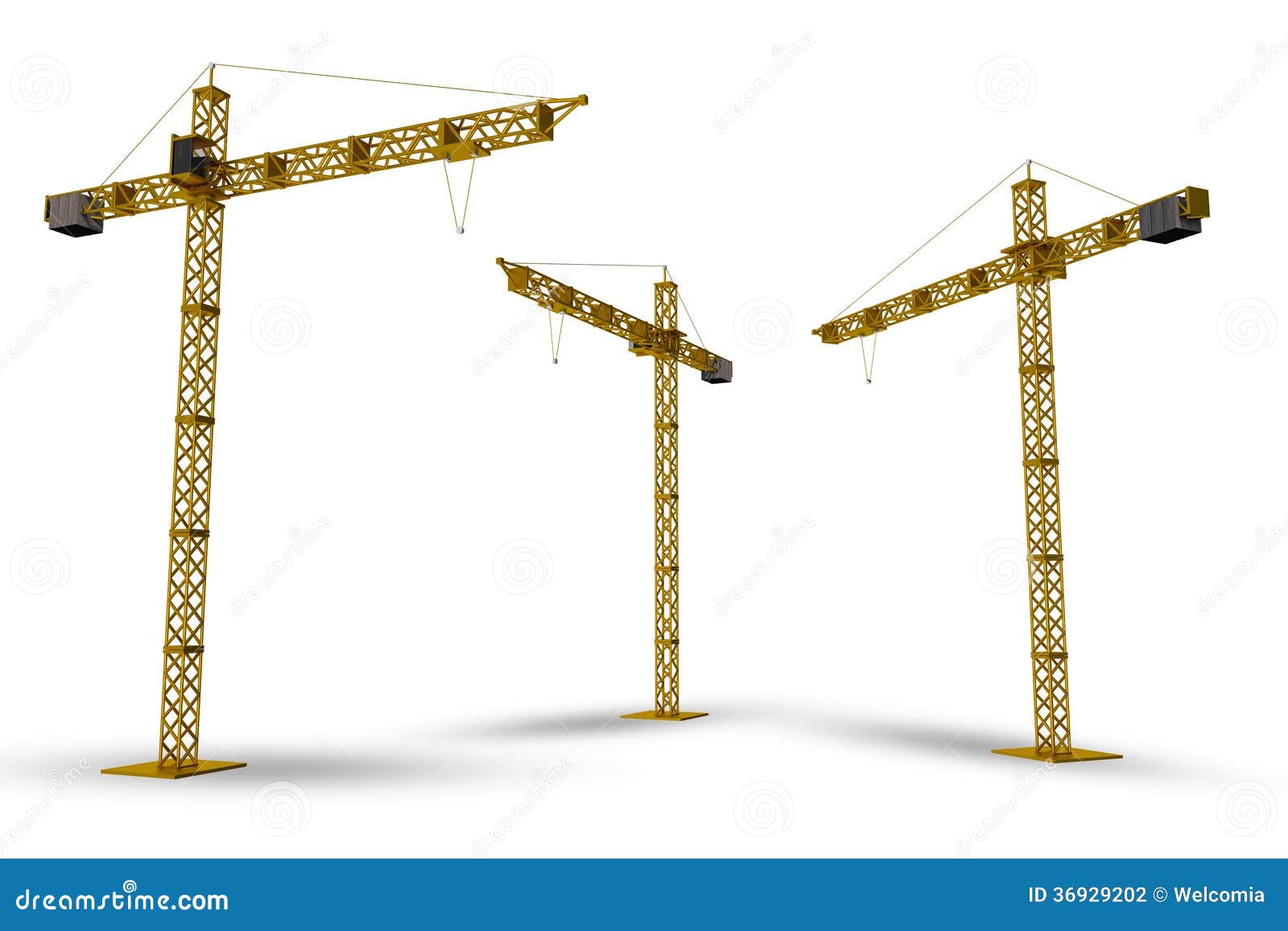 Construction Cranes Isolated Stock Illustration - Illustration of ...