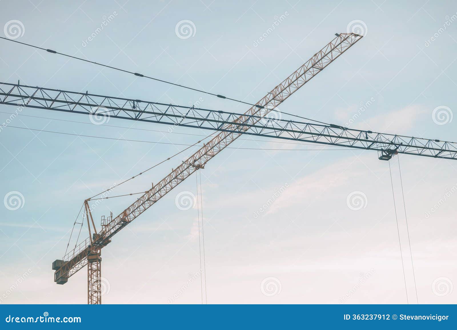 Heavy Load Hanging On Construction Site Of Brick Building Royalty-Free ...
