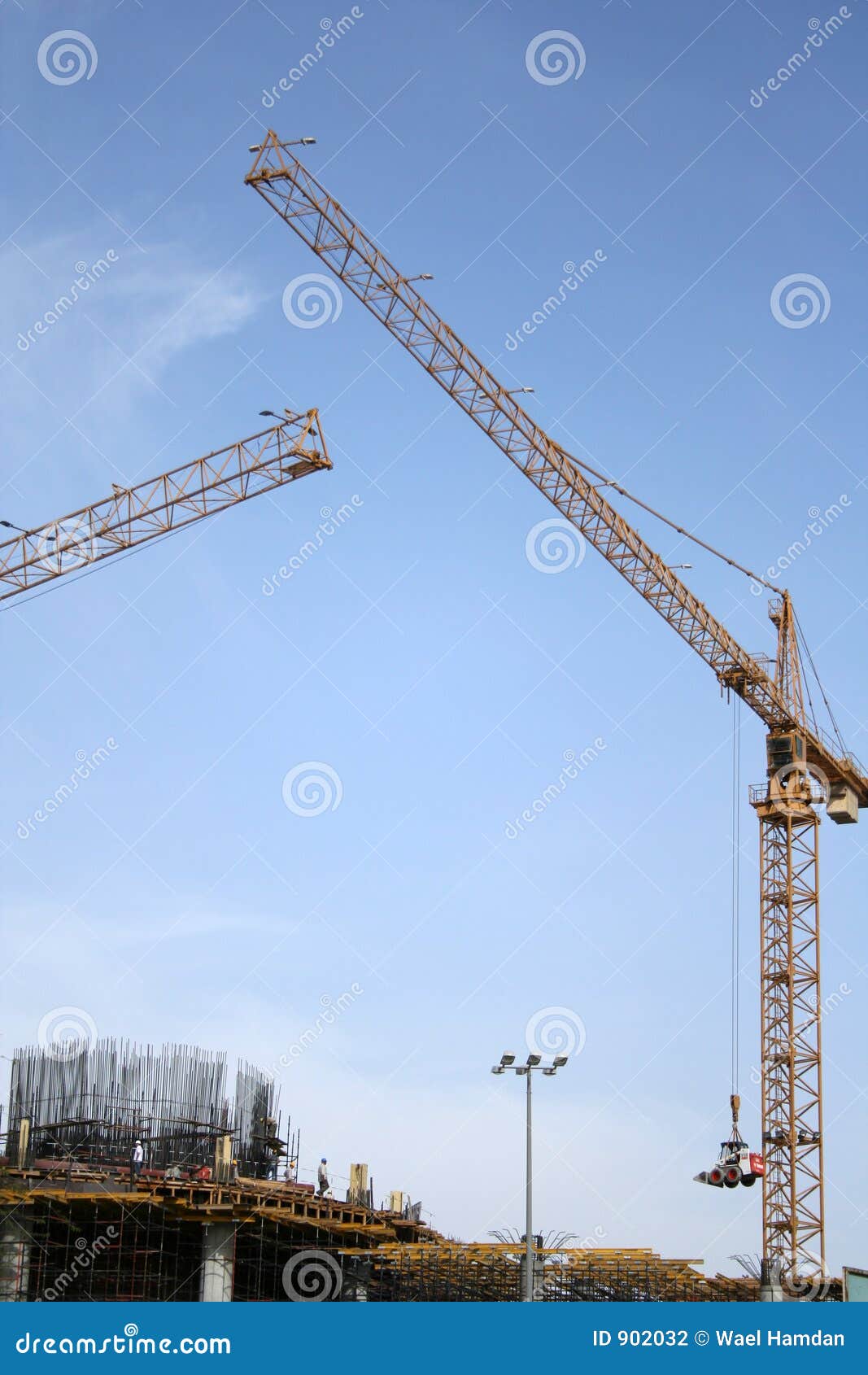 Construction Cranes in Operation Stock Photo - Image of modern ...