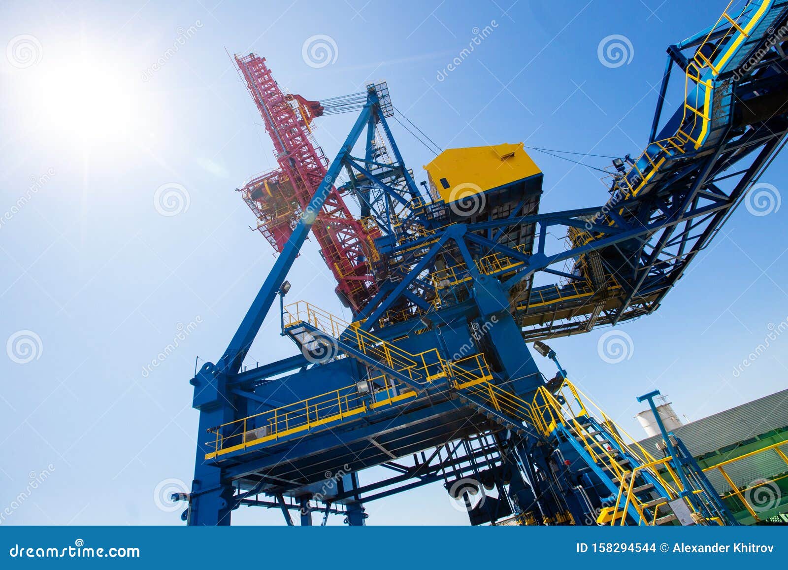 Construction Cranes on the Territory of the Marine Coal Terminal. Stock ...