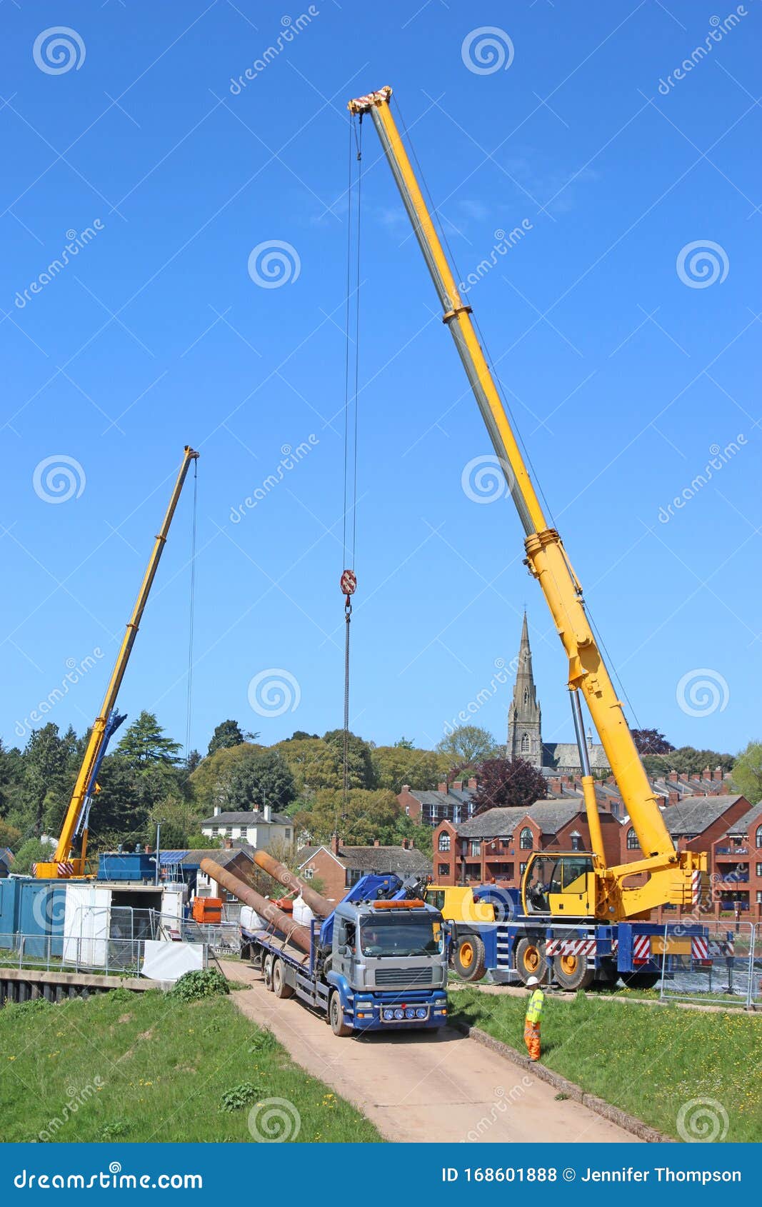 Construction Cranes at Exeter Quay, Devon Editorial Stock Photo - Image ...