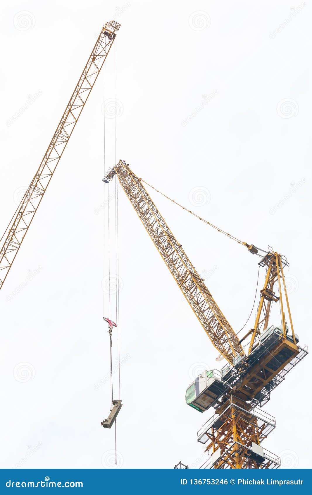 Construction Cranes at Work To Construct a Tall Building in Bangkok ...