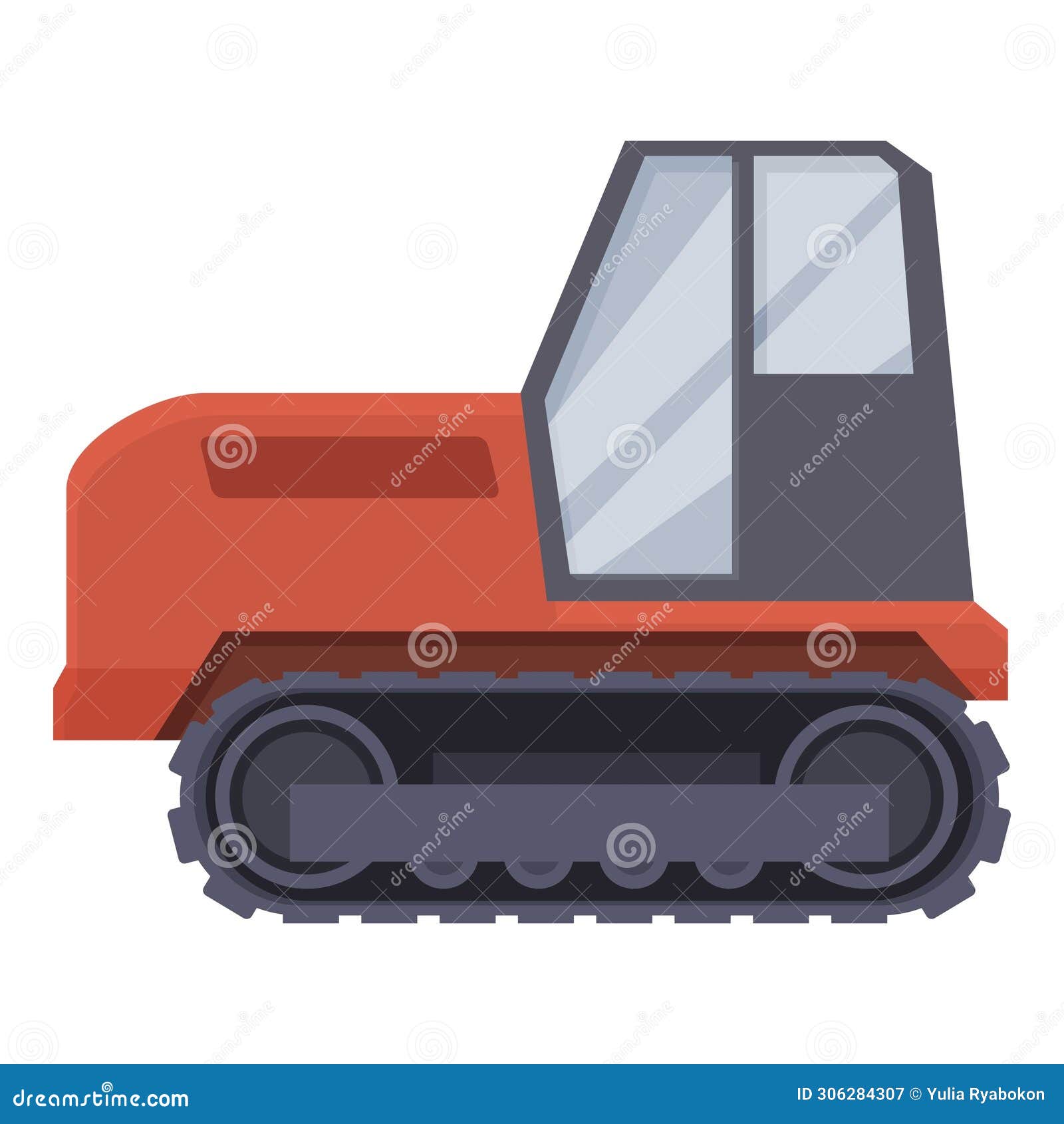 Construction Crawler Icon Cartoon Vector. Vehicle Road Stock Vector ...