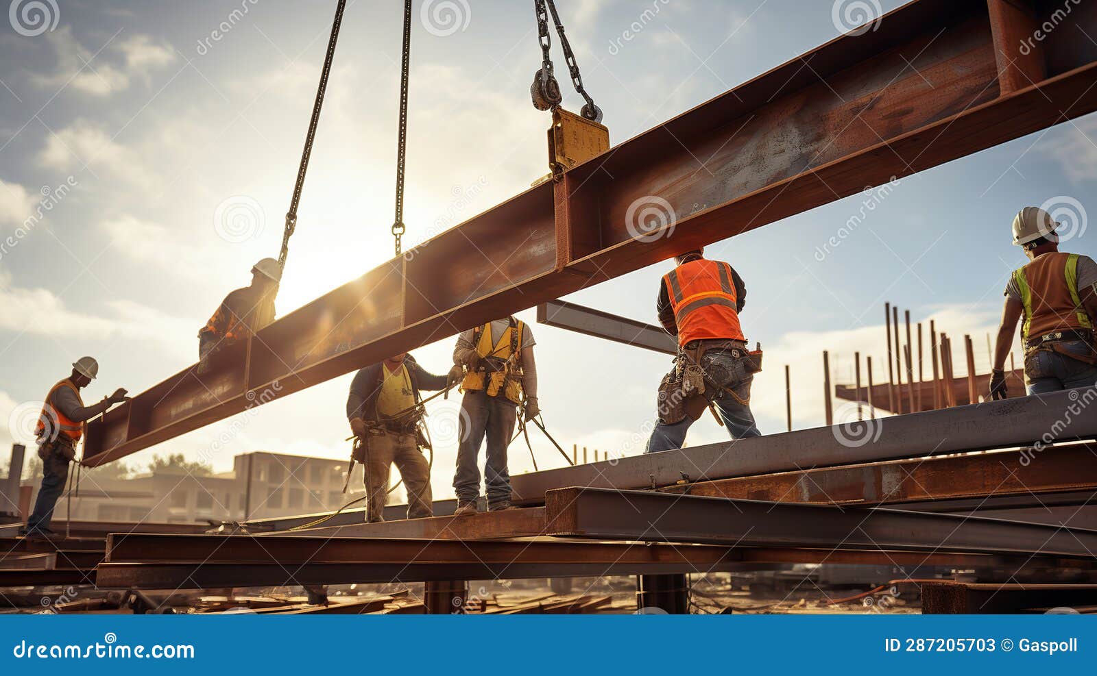 A Massive Steel Mill With Towering Furnaces And Sparks Flying As Raw ...