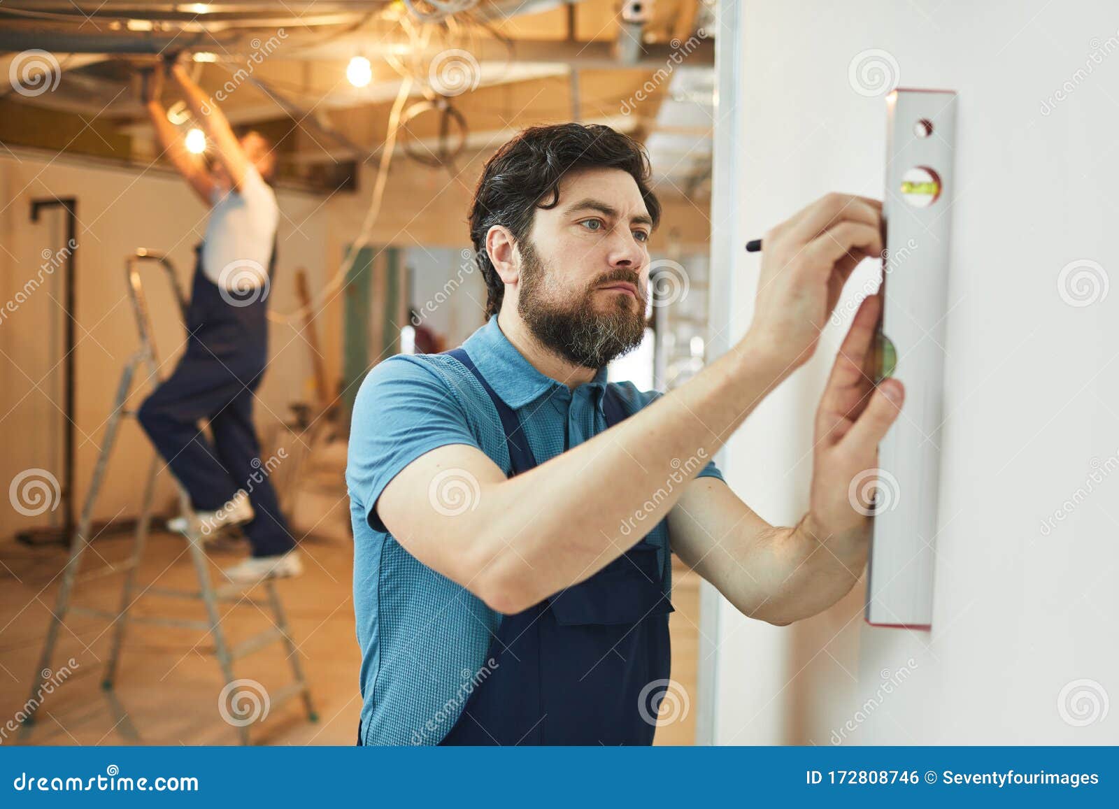 Construction Crew on Site stock photo. Image of planning - 172808746