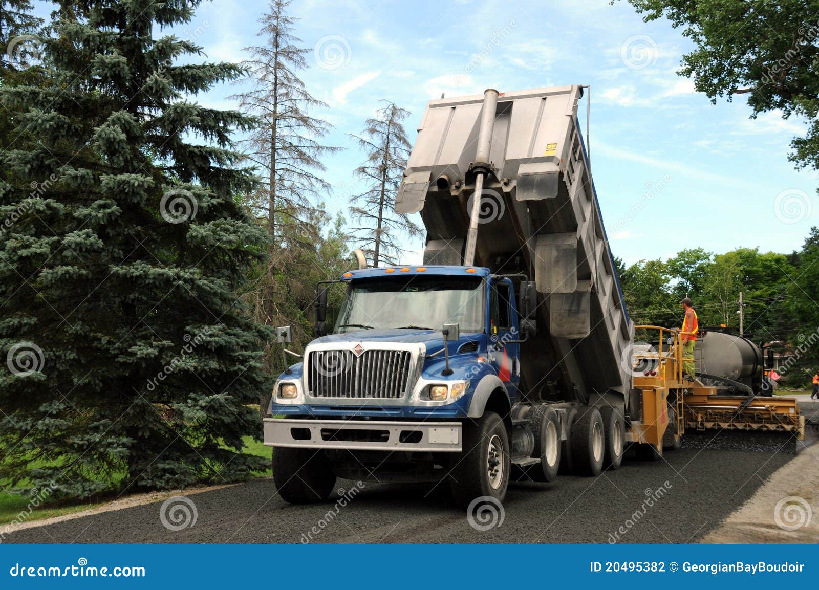Construction Crew at Work on New Road Stock Photo - Image of equipment ...