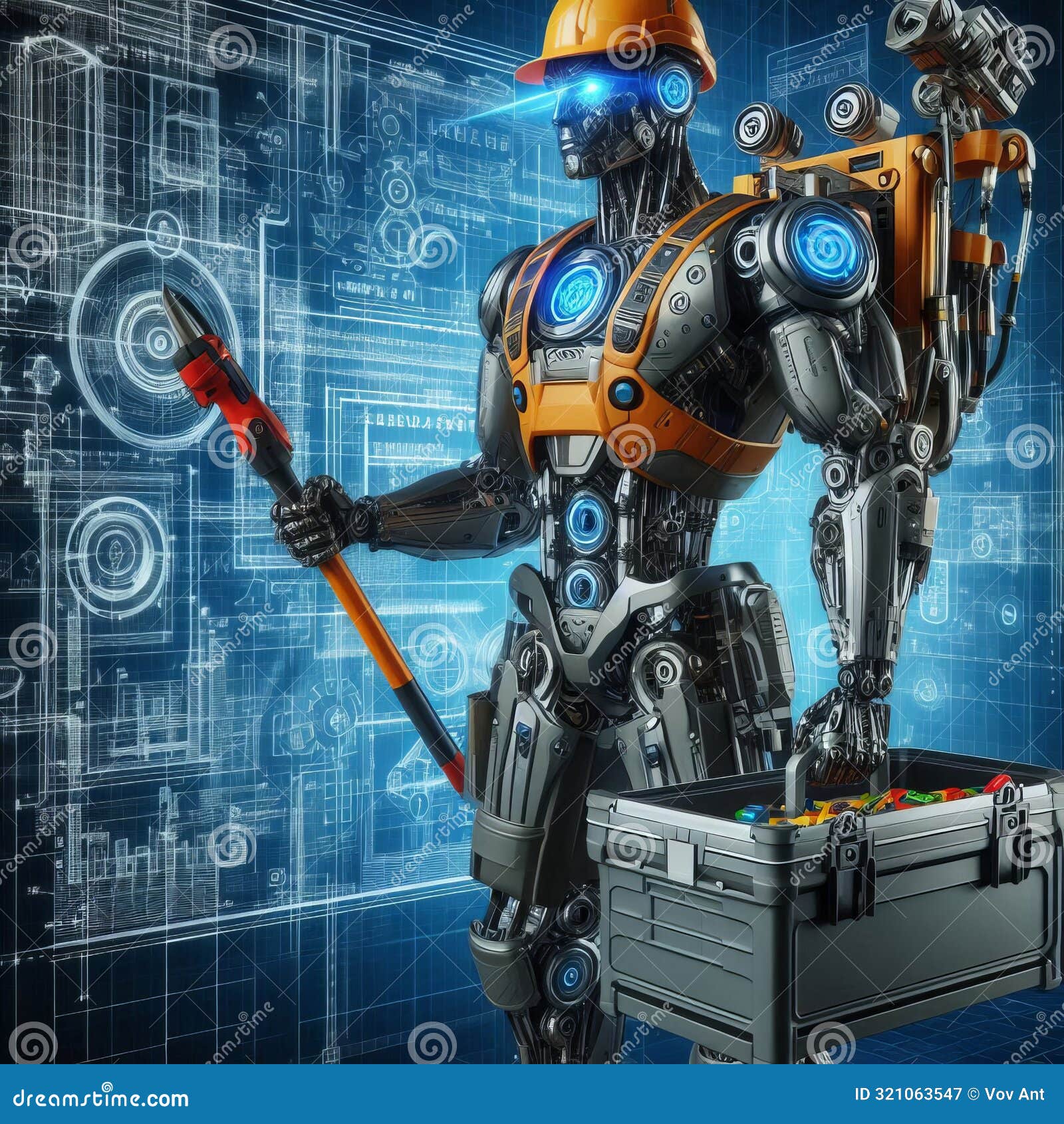 102 75. Construction Cyborg with Heavy Lifting Capabilities, Pr Stock ...