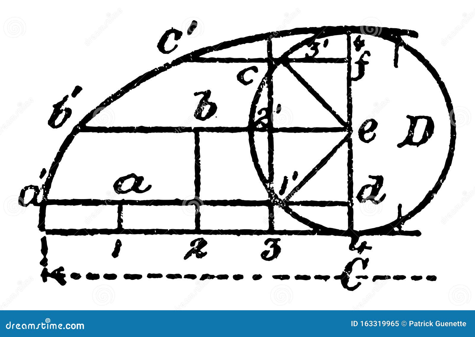Construction of a Cycloid. Vintage Illustration Stock Vector ...
