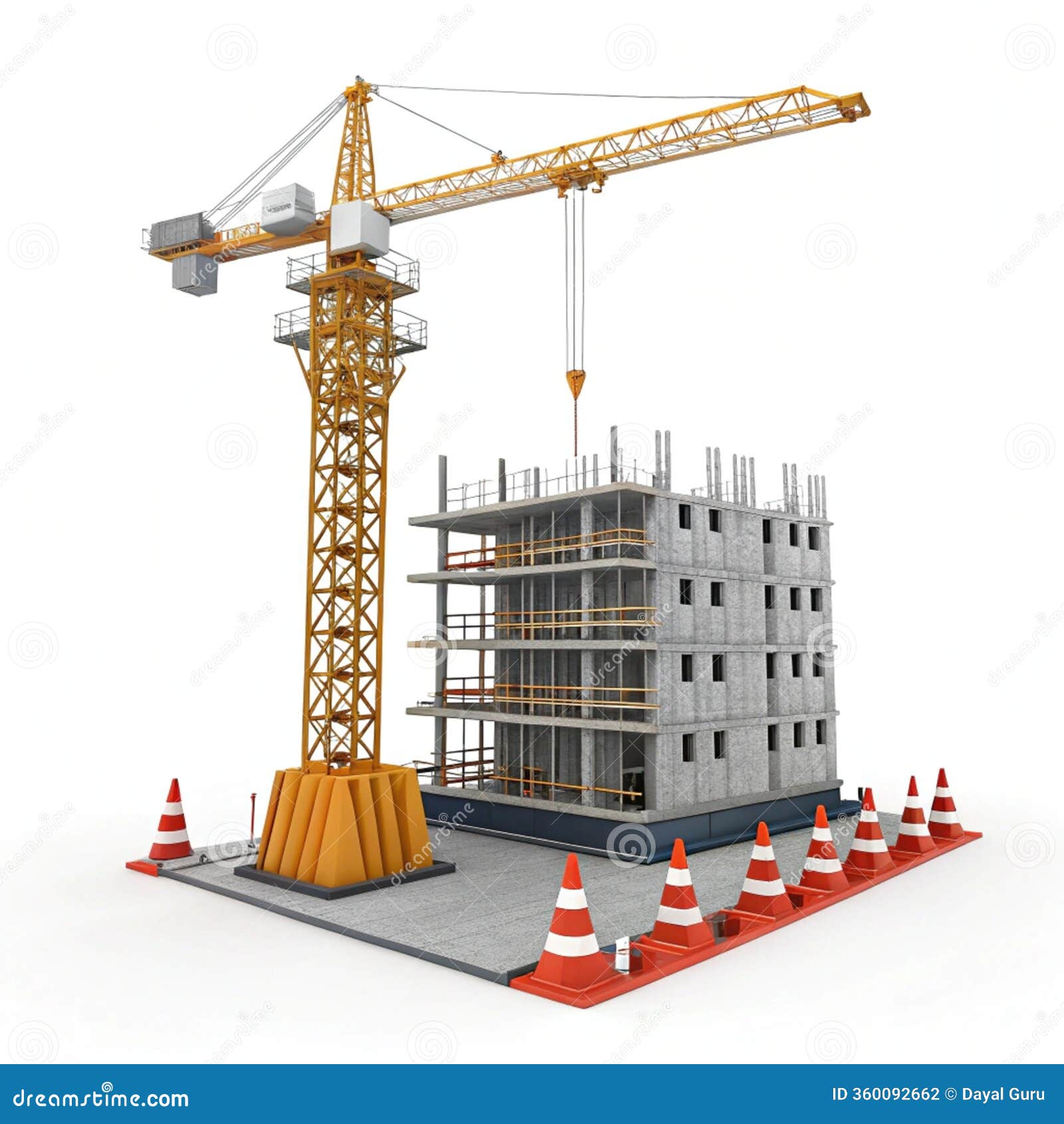Construction 3D Icon Isolated on White Background Stock Illustration ...