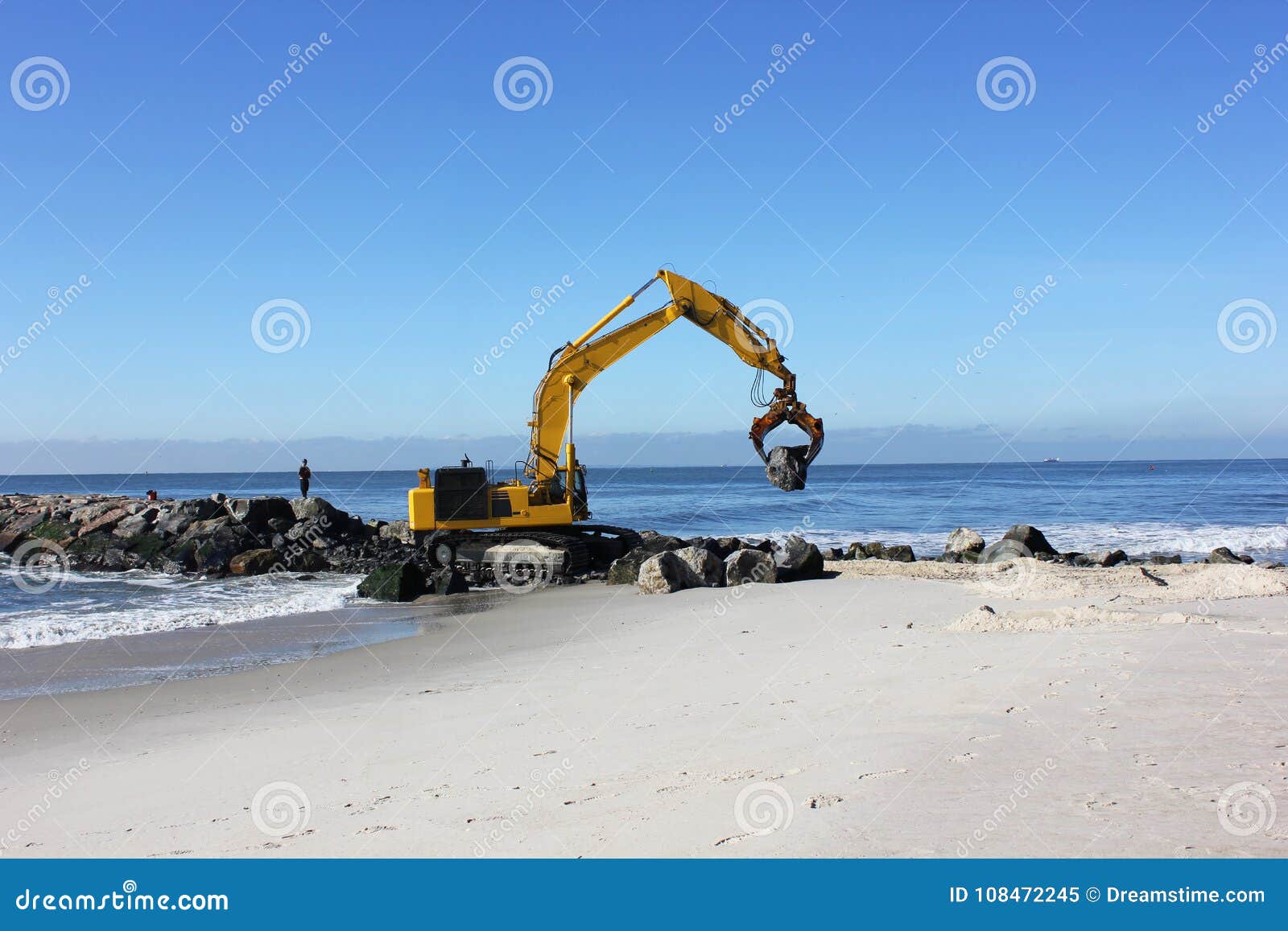 Construction D'une Jetée à La Plage Image stock - Image of désactivé ...