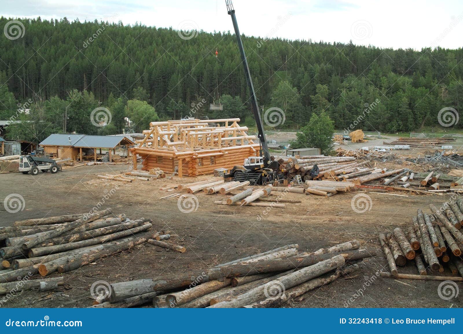 Construction De Cabane En Rondins, Colombie-Britannique, Canada. Photo ...