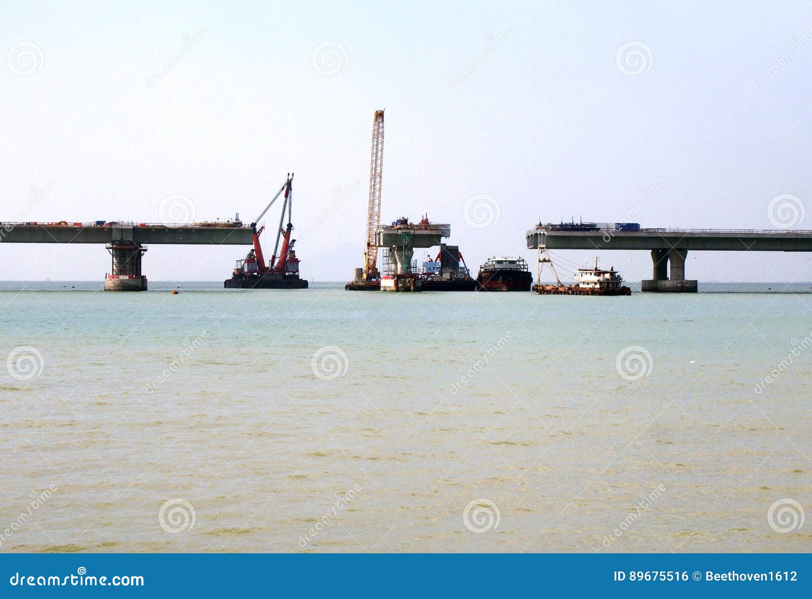 Construction De Hong Kong-Zhuhai-Macao Bridge Photo stock - Image du ...