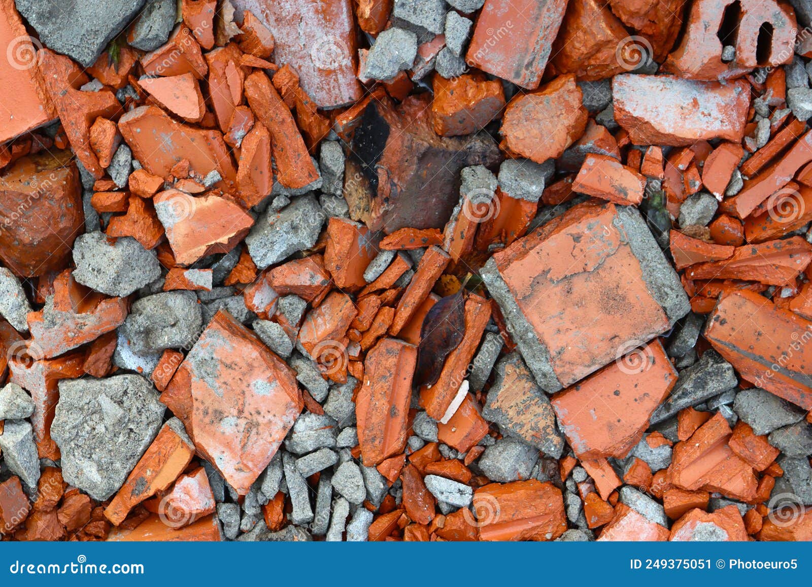 Construction Debris, Broken Bricks Stock Image - Image of pollution ...