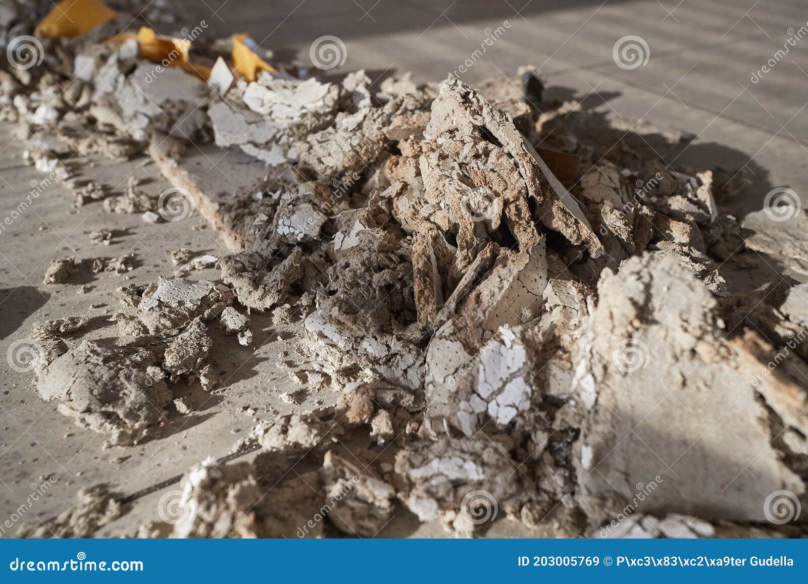 Construction Debris in an Old Building Stock Image - Image of ...