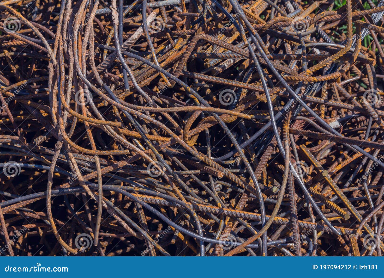 Construction Debris. Steel Rods Rolled into a Tangle. Metal Waste Stock ...