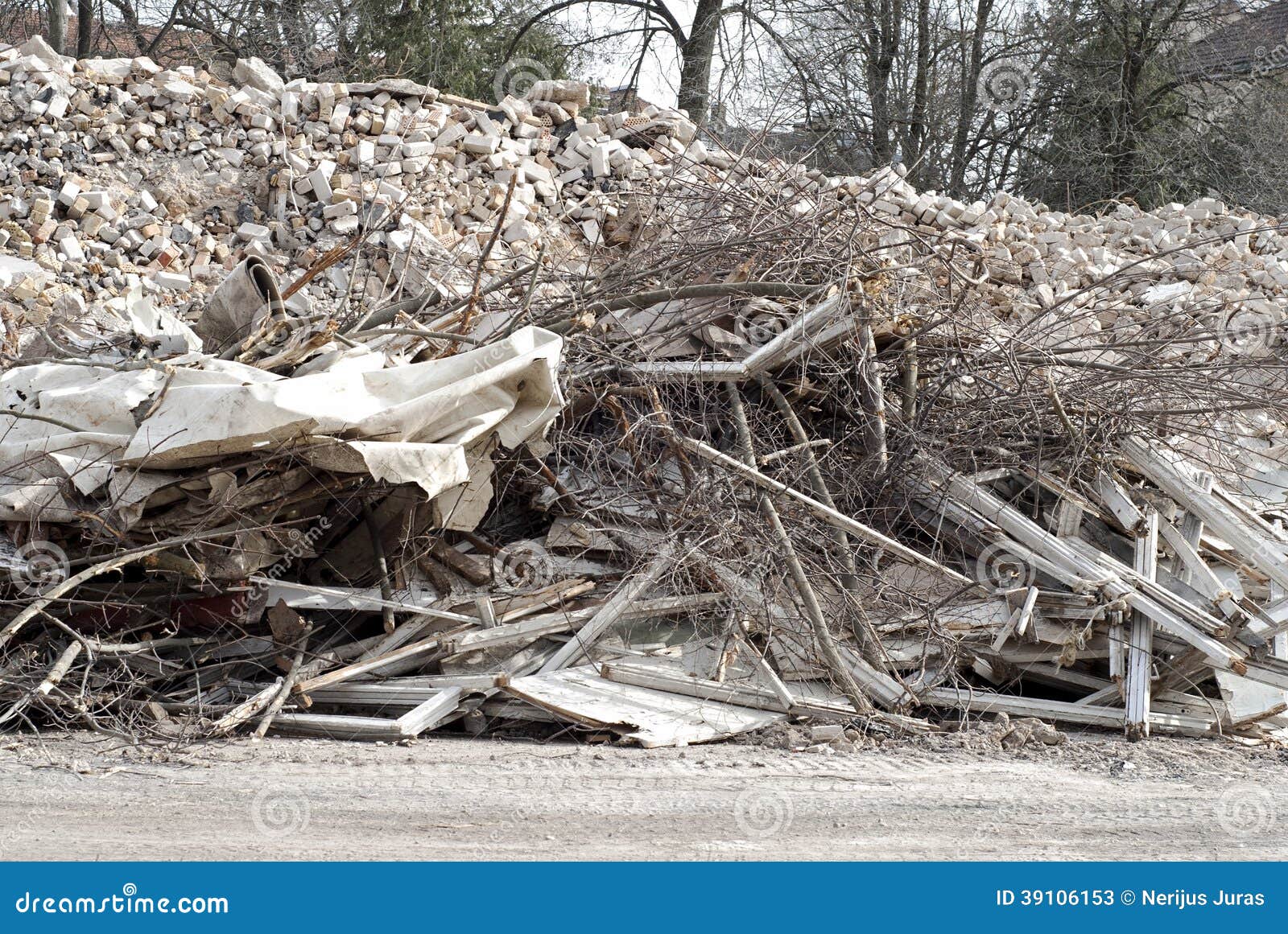 Construction and Demolition Debris Stock Image - Image of mortar ...