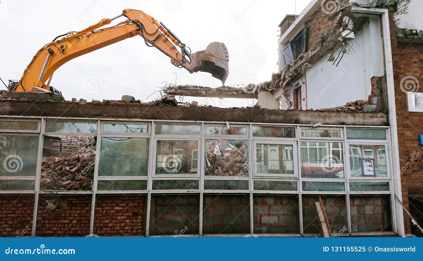 Destruction of Buildings stock image. Image of construction - 131155525