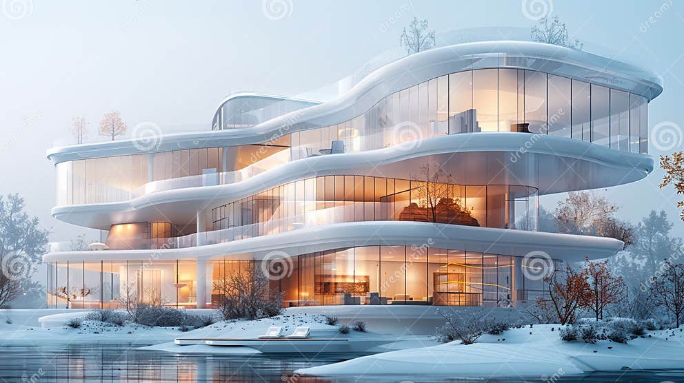 Construction Design Featuring Transparent Layers, Blending Modern Aesthetics with Structural ...