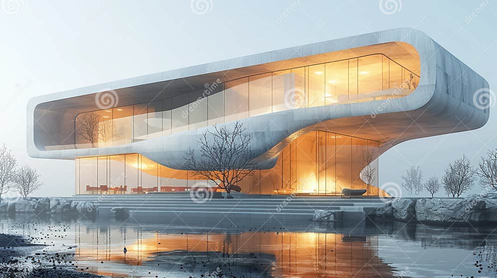 Construction Design Featuring Transparent Layers, Blending Modern Aesthetics with Structural ...