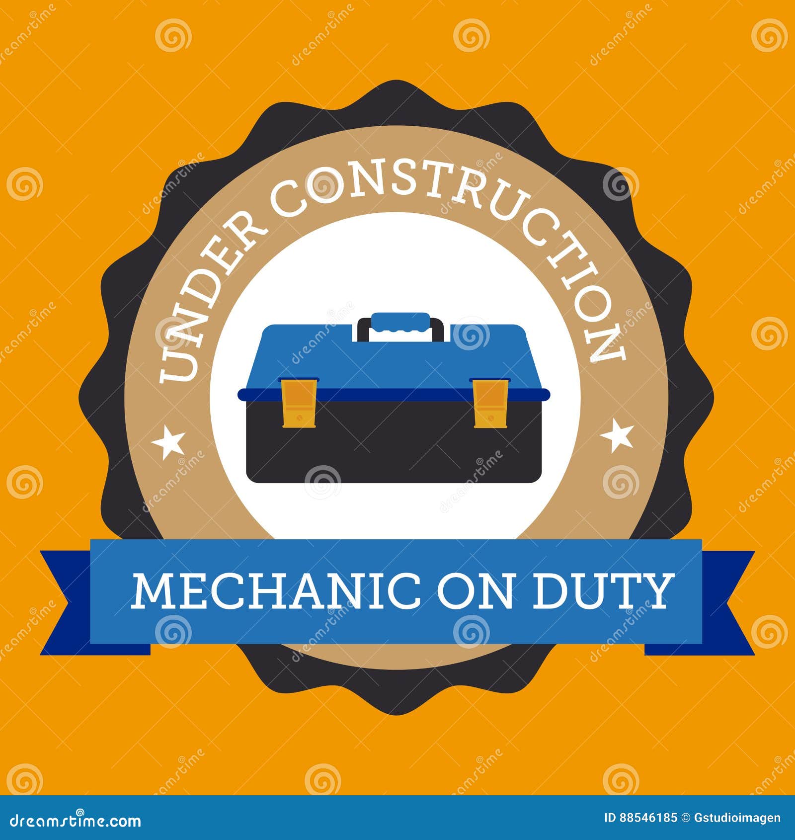 Construction Design Over Yellow Background Vector Illustration Stock ...