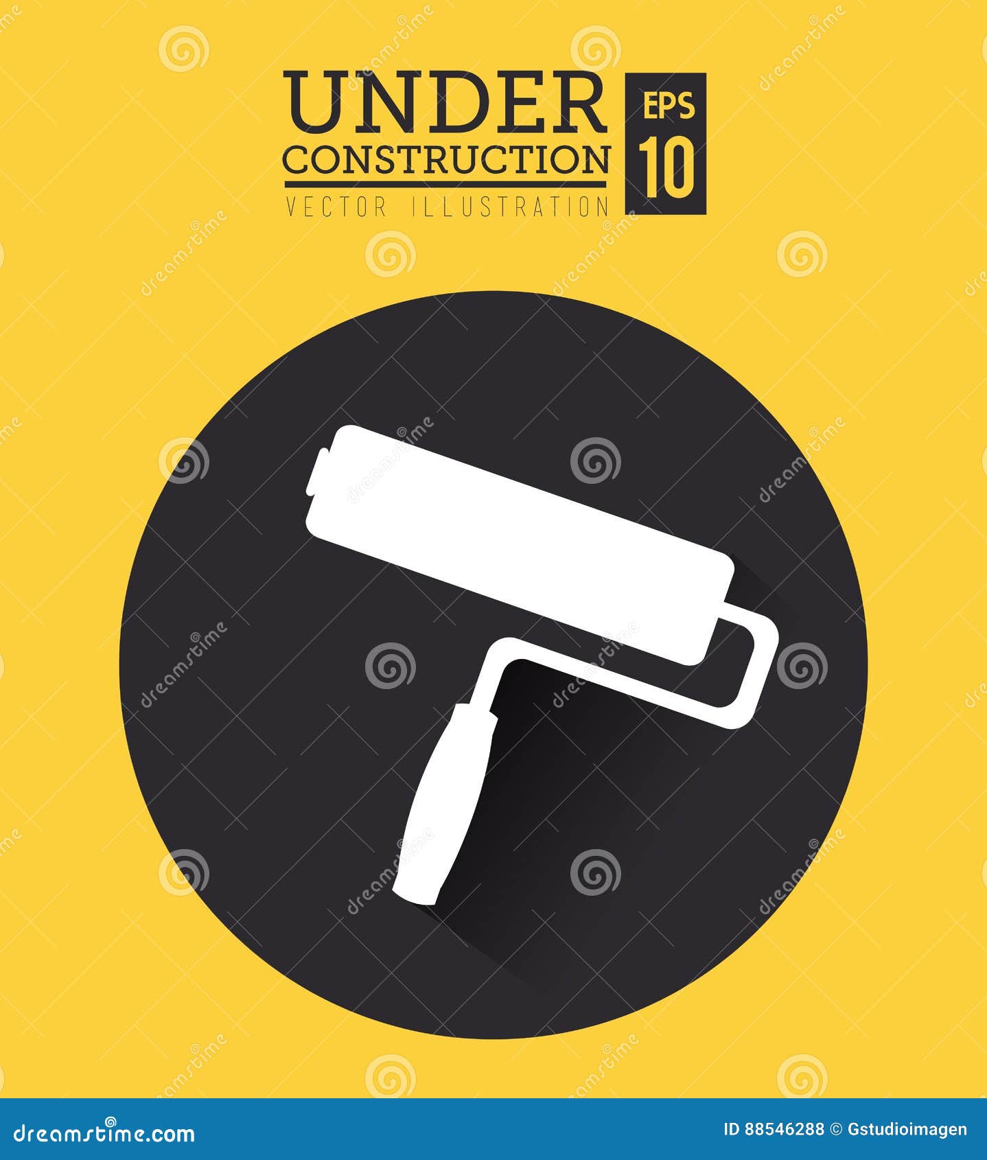 Construction Design Over Yellow Background Vector Illustration Stock ...