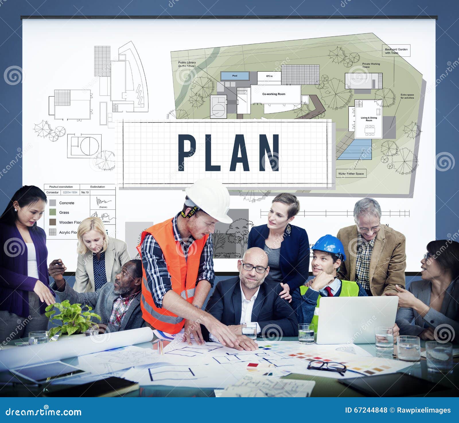 Construction Design Plan Blueprint Planning Concept Stock Photo - Image ...