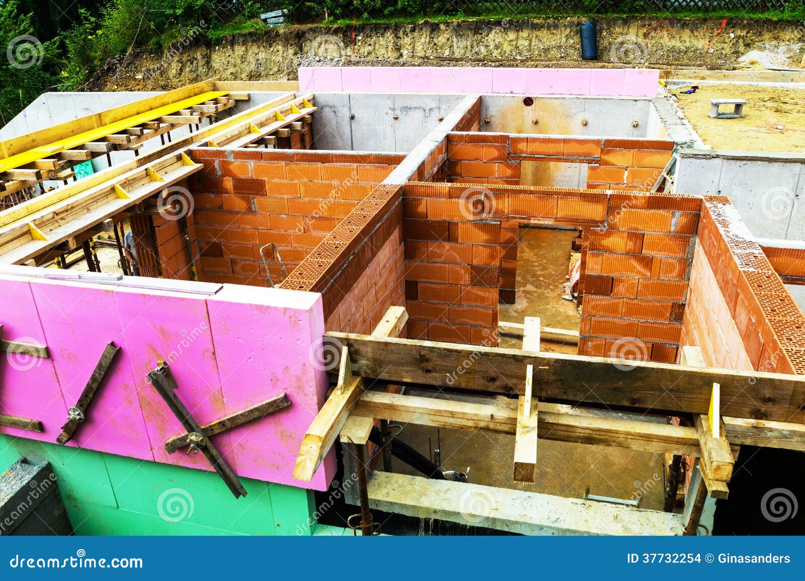 Construction of a Detached House Stock Photo - Image of housewife ...
