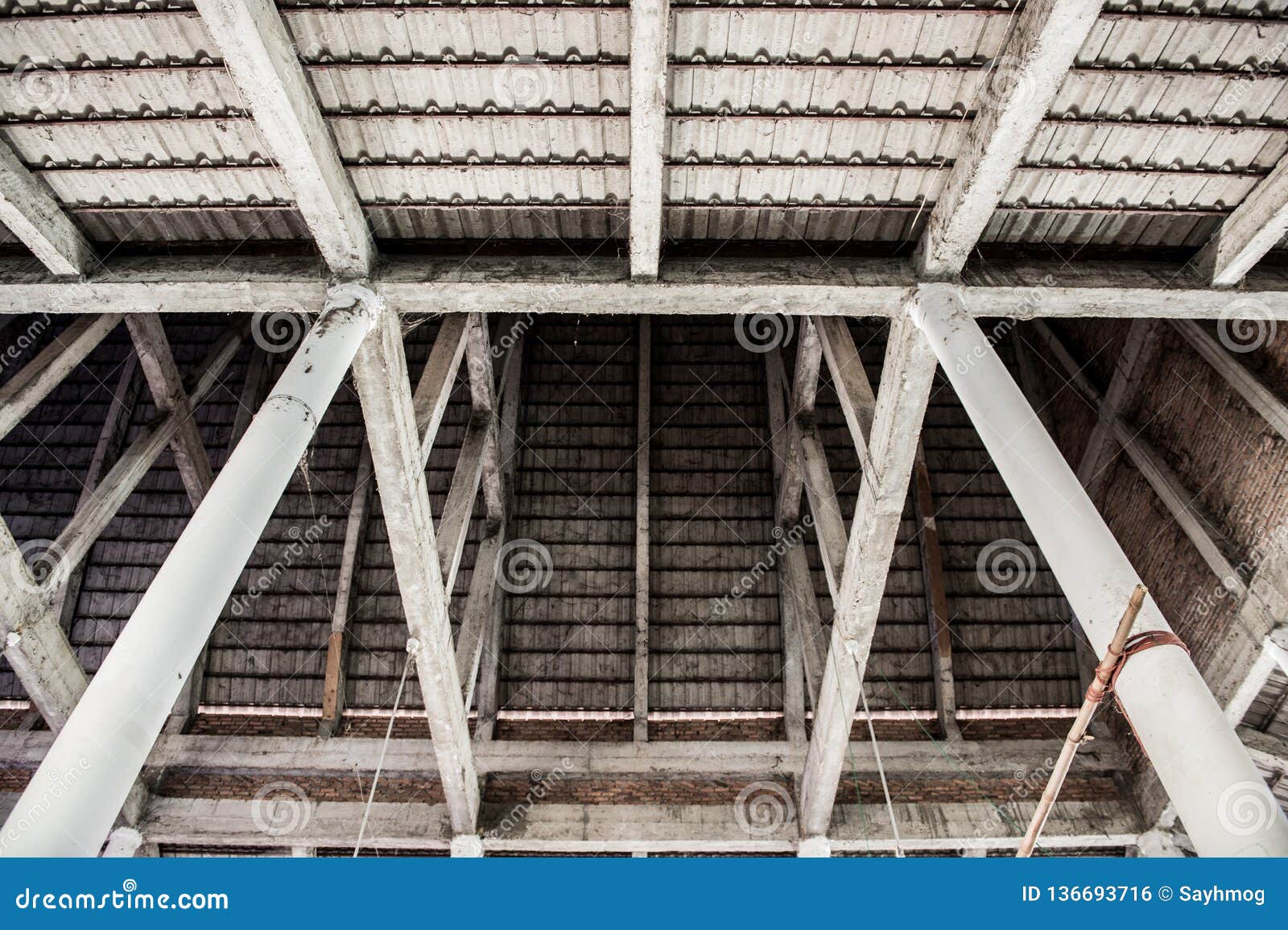 Construction Detail of Temple Roof Design Stock Photo - Image of ...